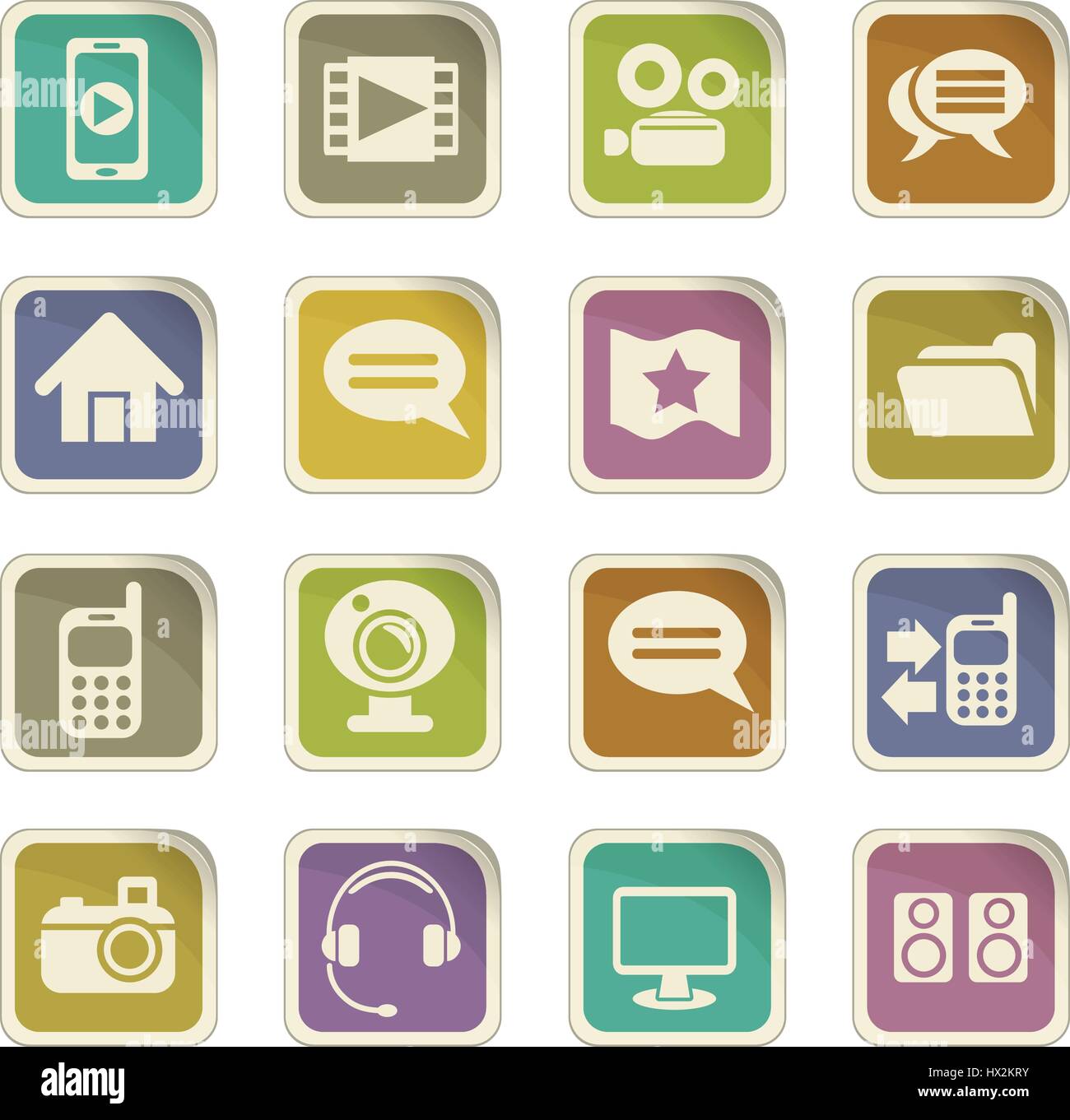 media vector icons for user interface design Stock Vector Image & Art ...