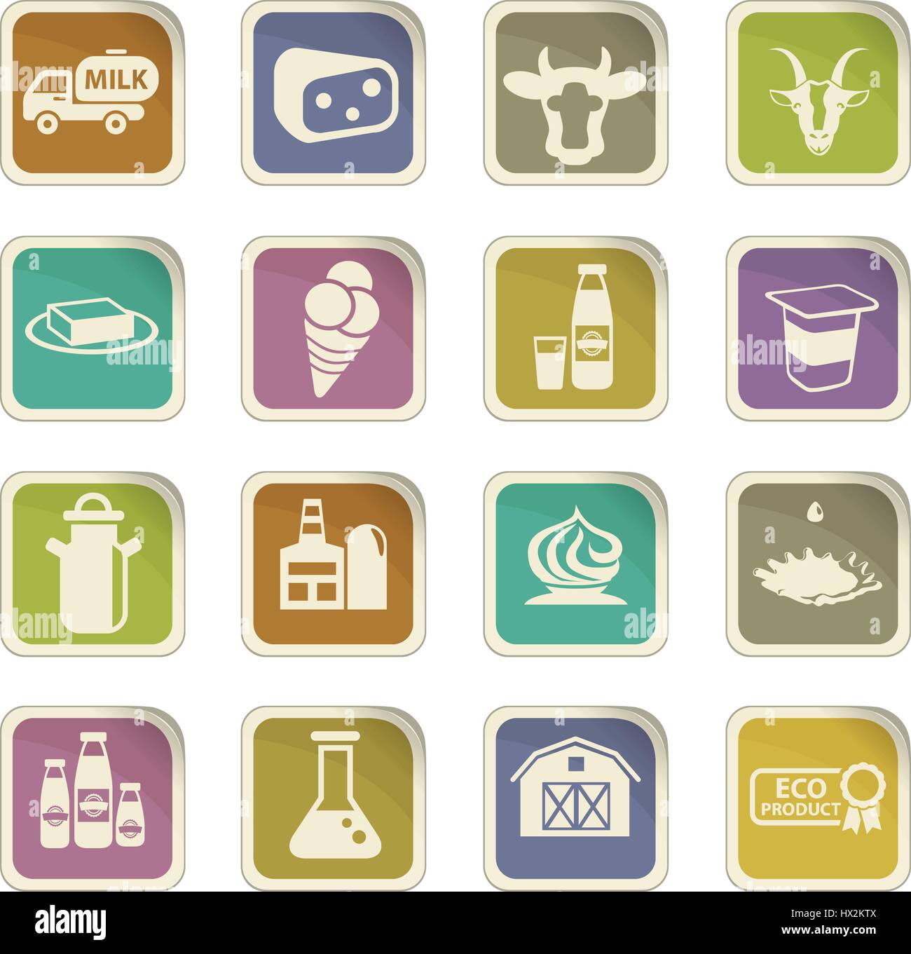 milk vector icons for user interface design Stock Vector Image & Art ...
