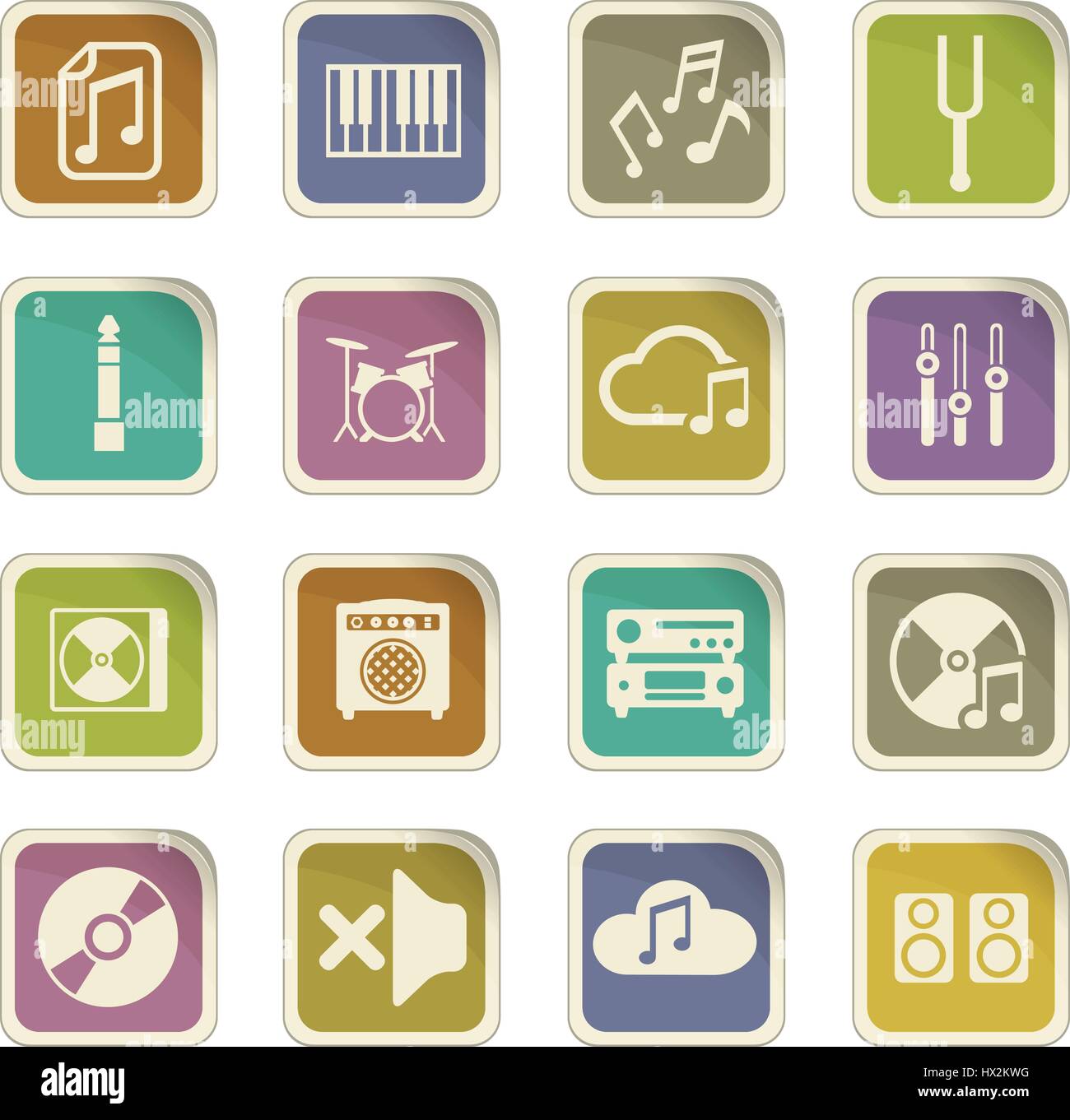 music vector icons for user interface design Stock Vector Image & Art ...