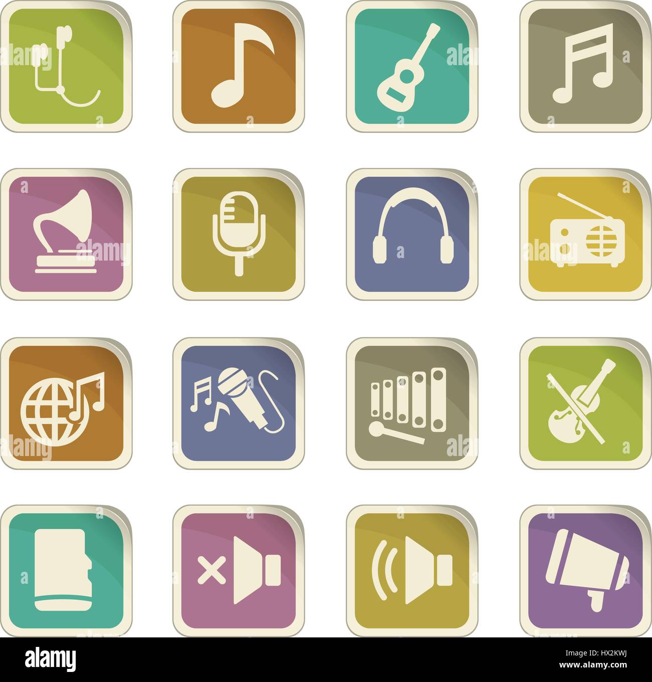 music vector icons for user interface design Stock Vector Image & Art ...