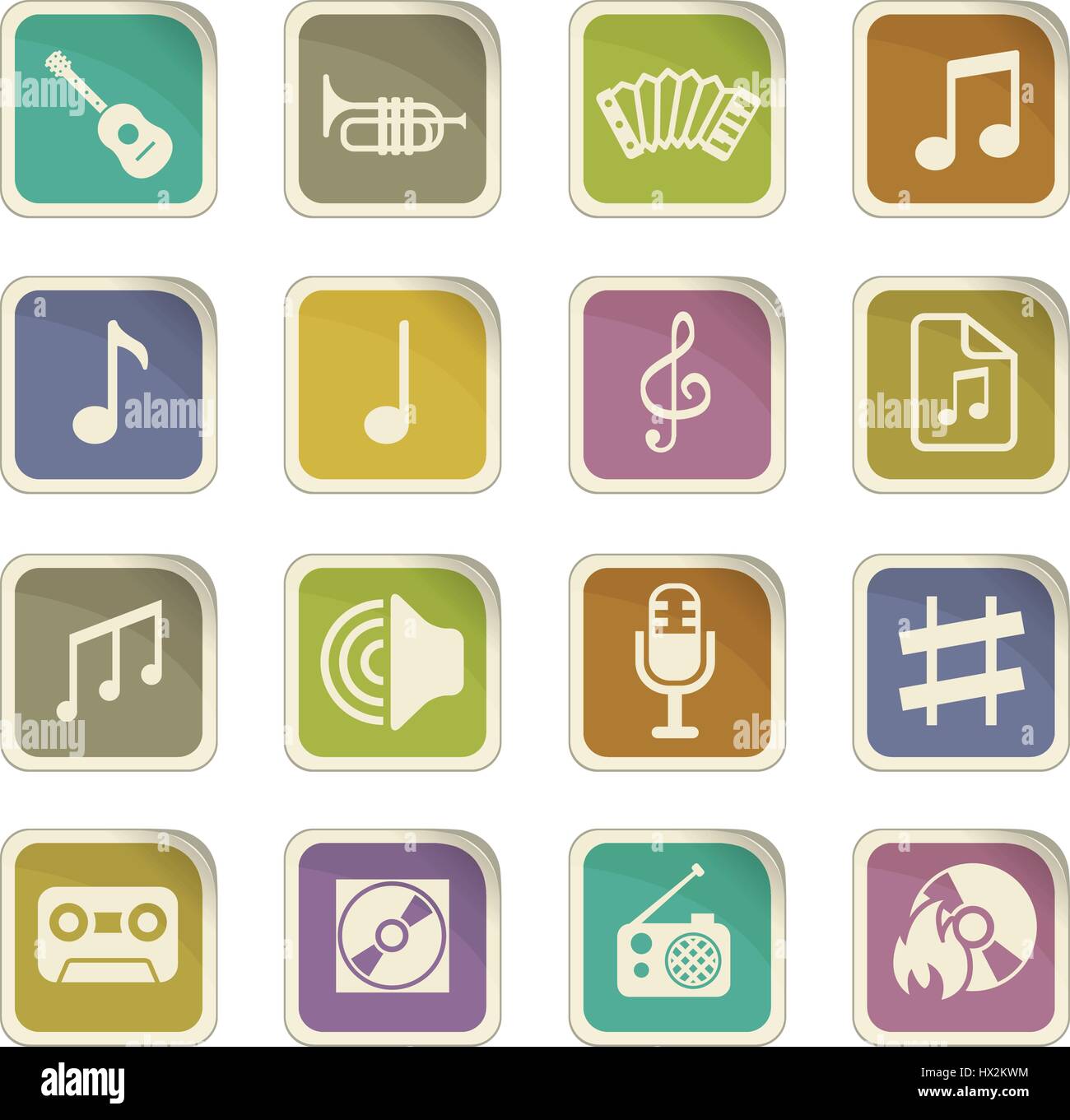 music vector icons for user interface design Stock Vector Image & Art ...