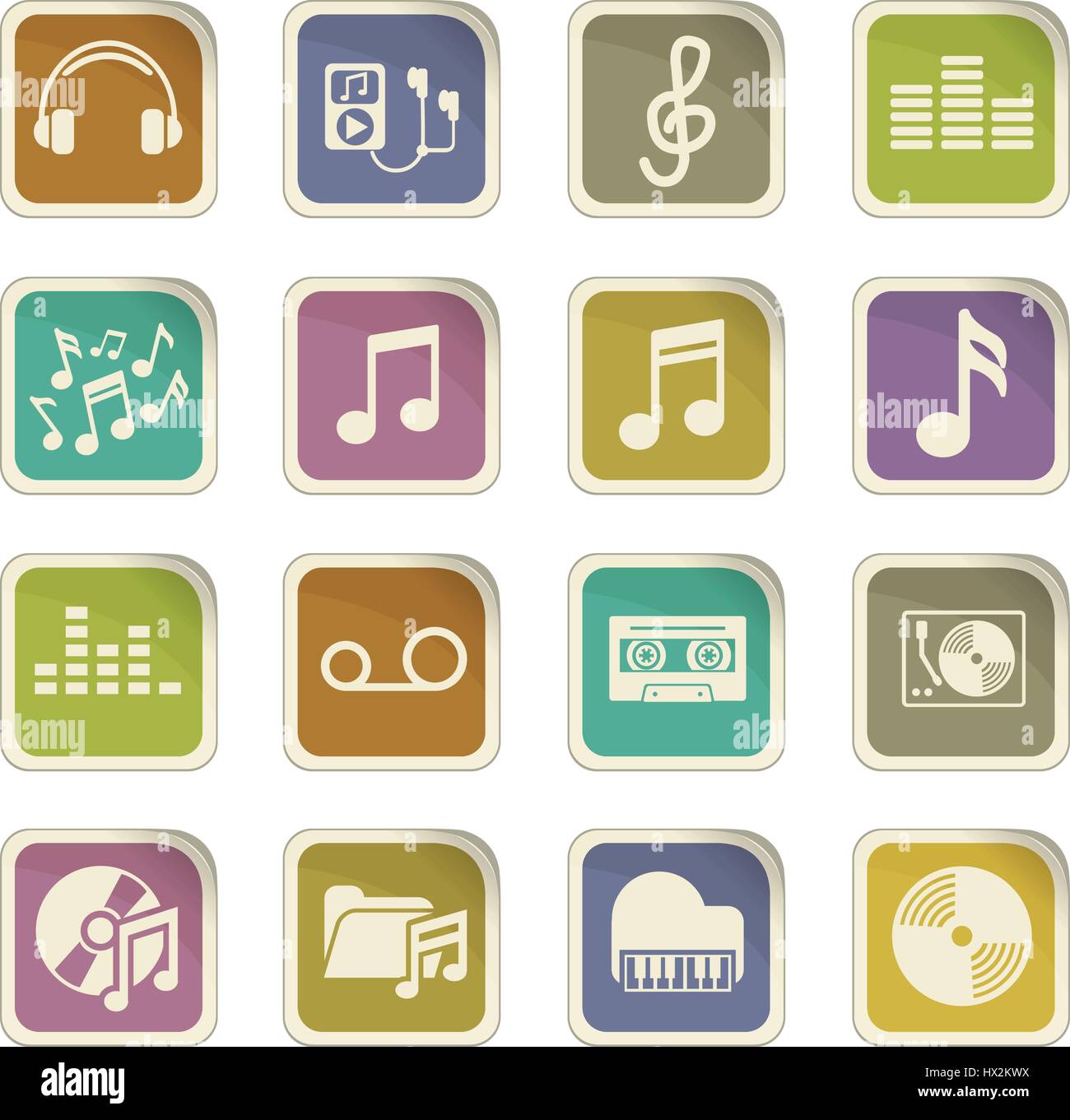 music vector icons for user interface design Stock Vector Image & Art ...