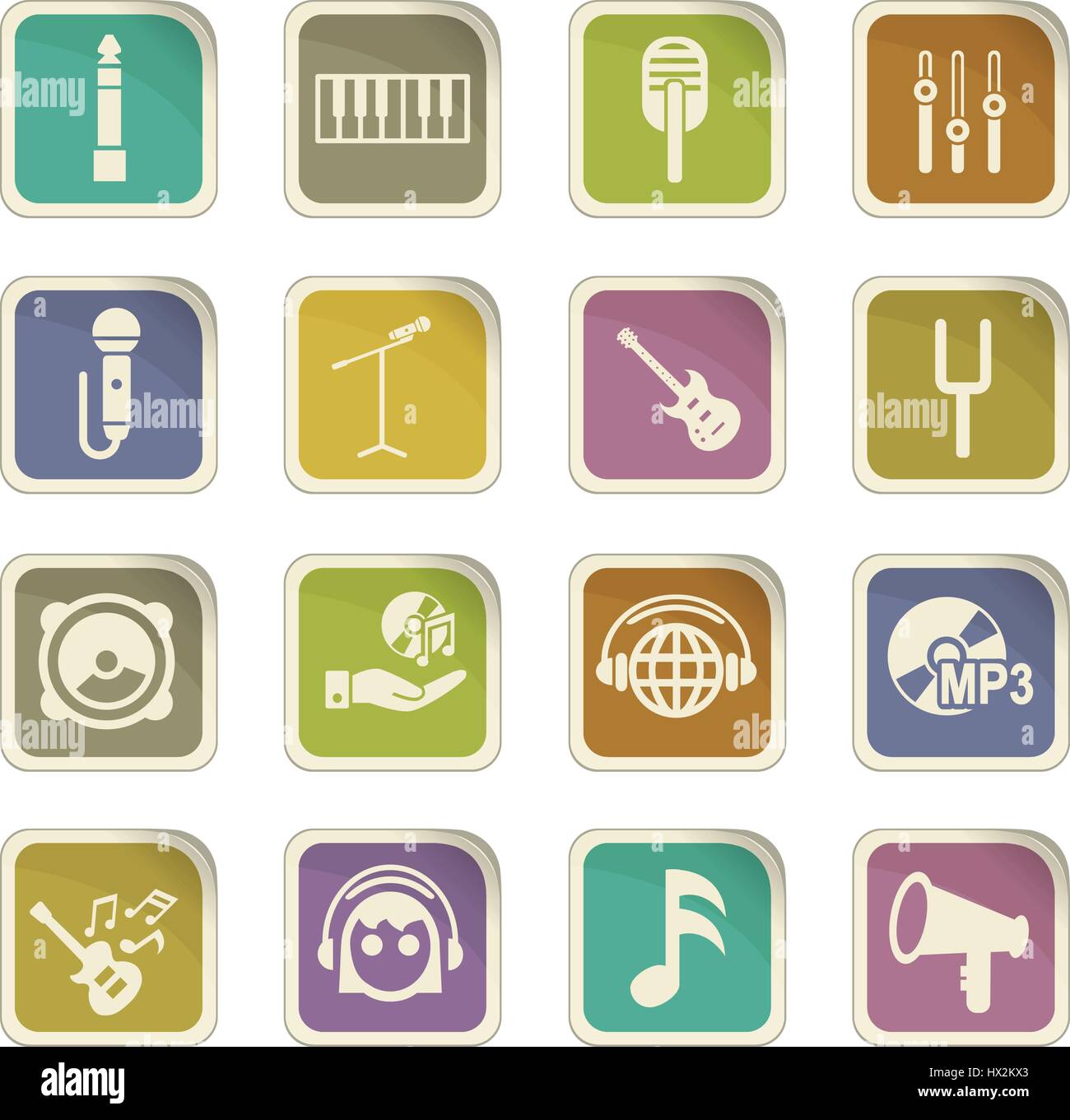 music vector icons for user interface design Stock Vector Image & Art ...