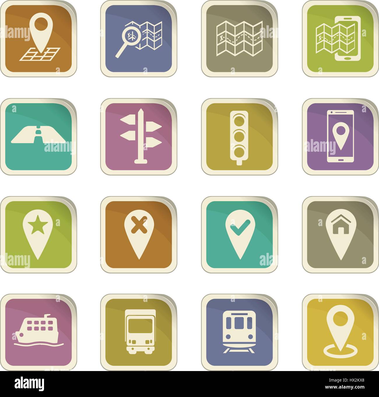 navigation vector icons for user interface design Stock Vector Image ...