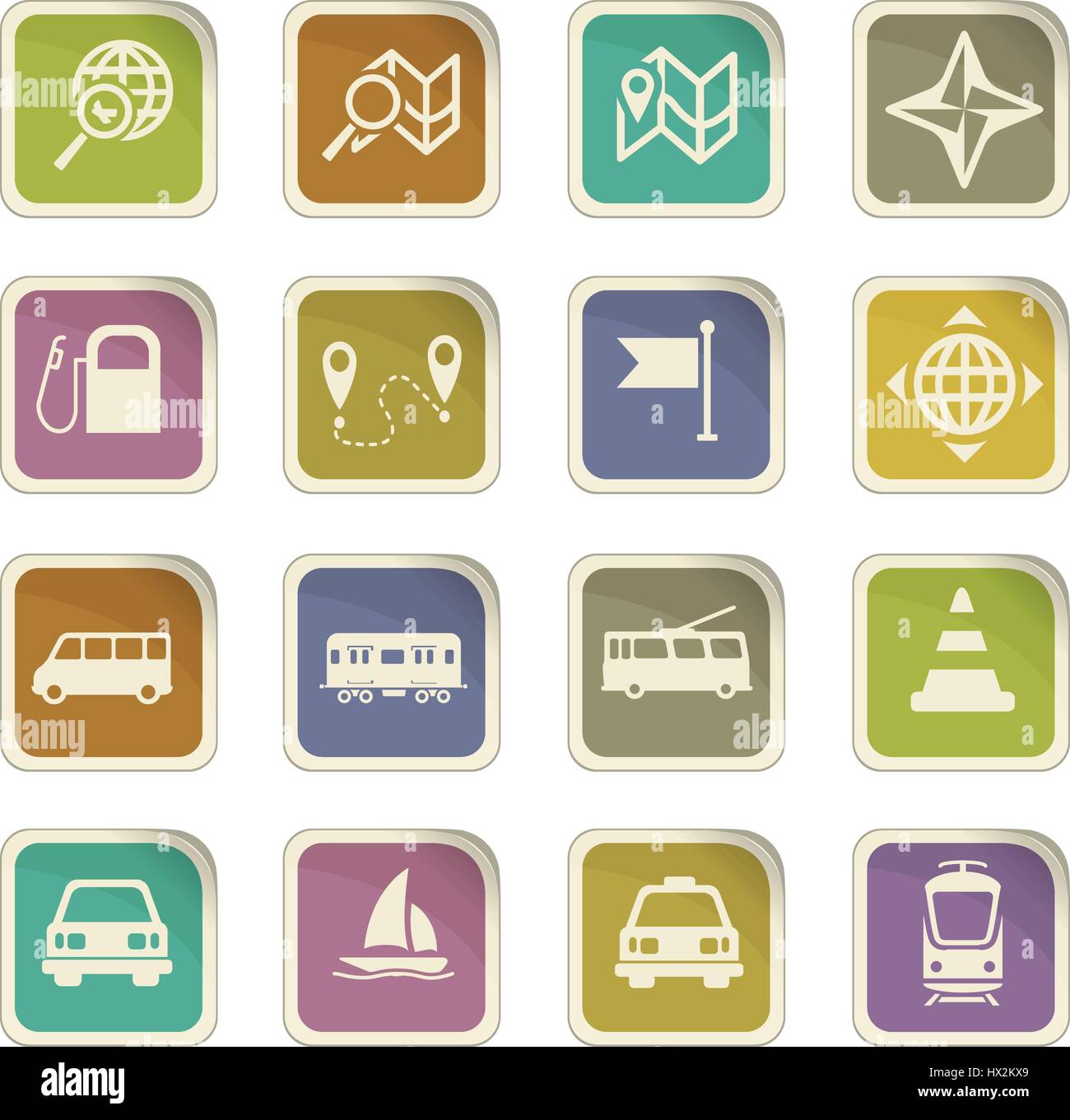 navigation vector icons for user interface design Stock Vector Image ...
