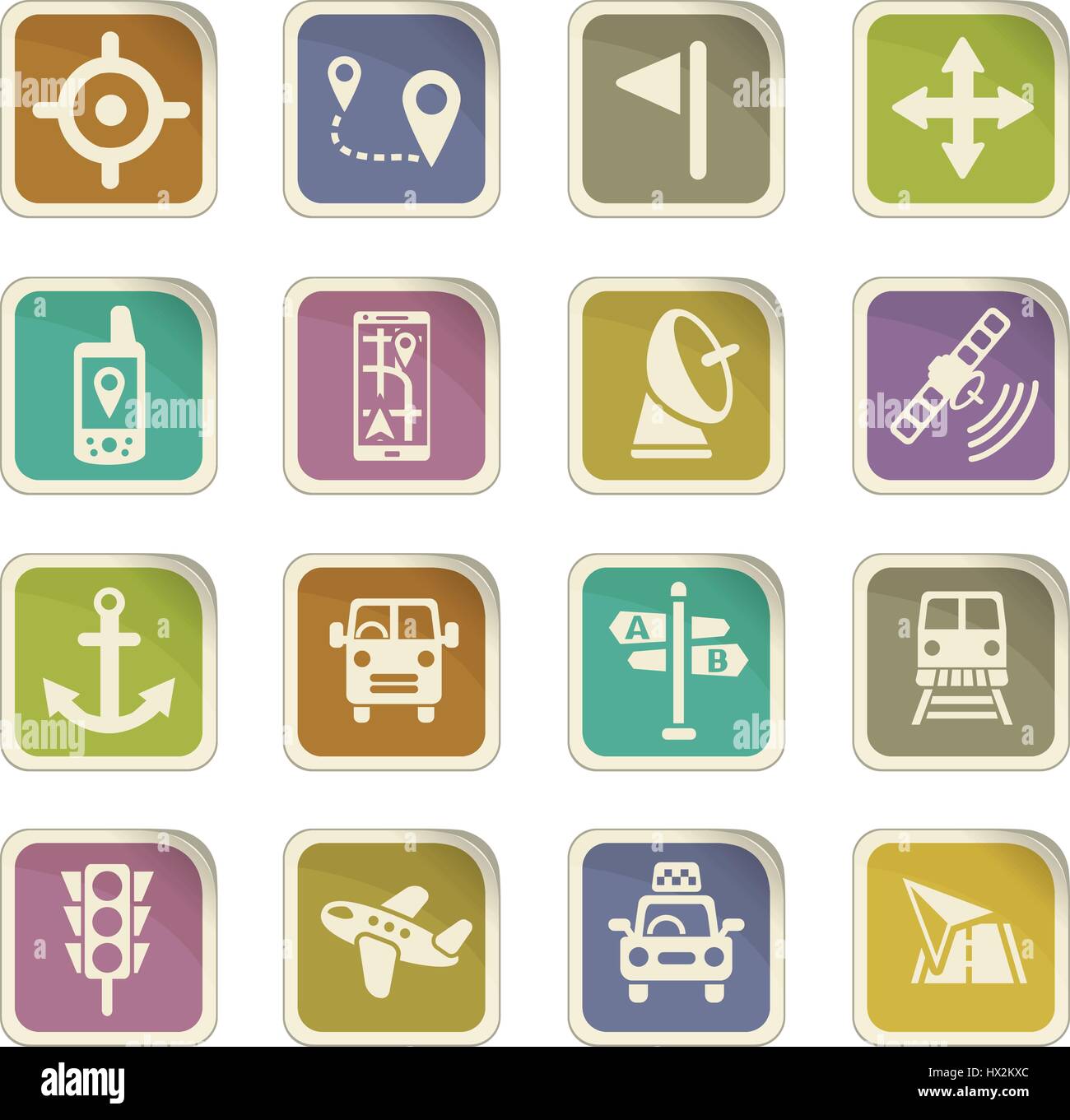 navigation vector icons for user interface design Stock Vector Image ...