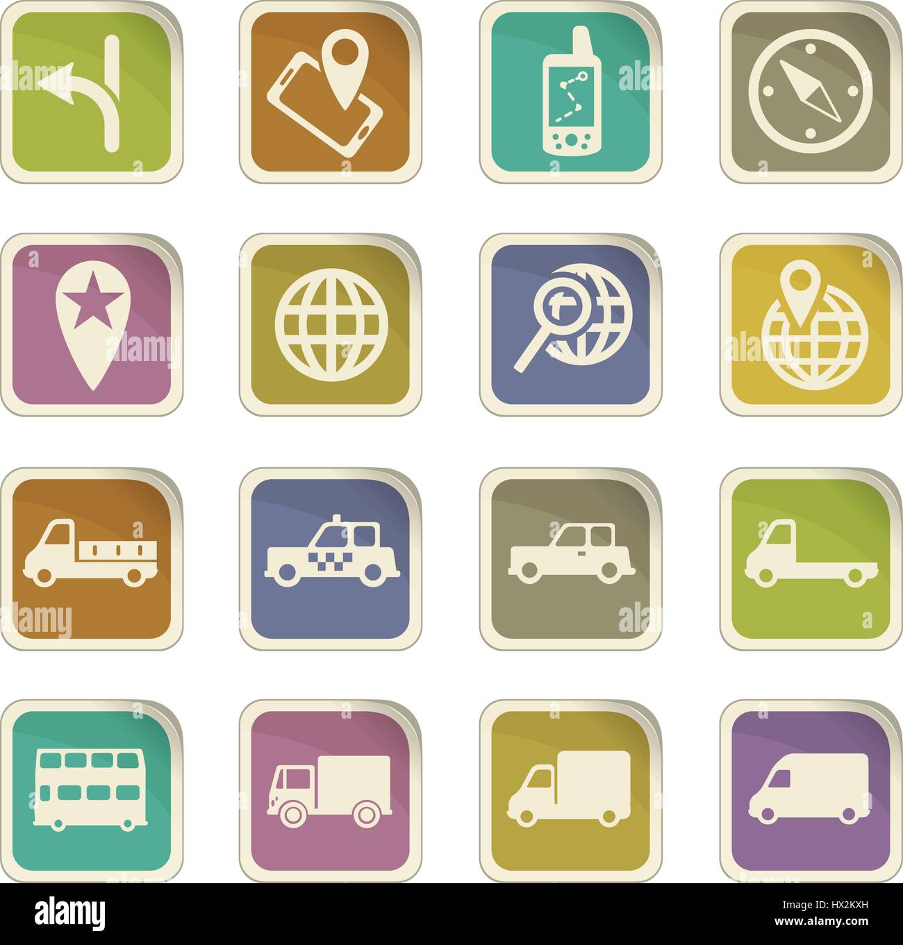 navigation vector icons for user interface design Stock Vector Image ...