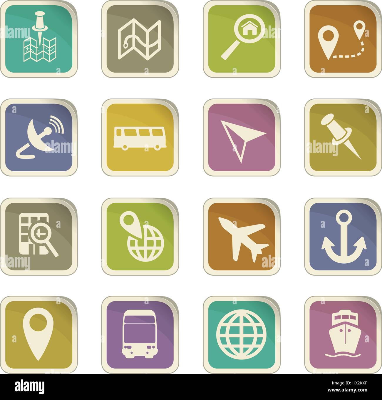 navigation vector icons for user interface design Stock Vector Image ...