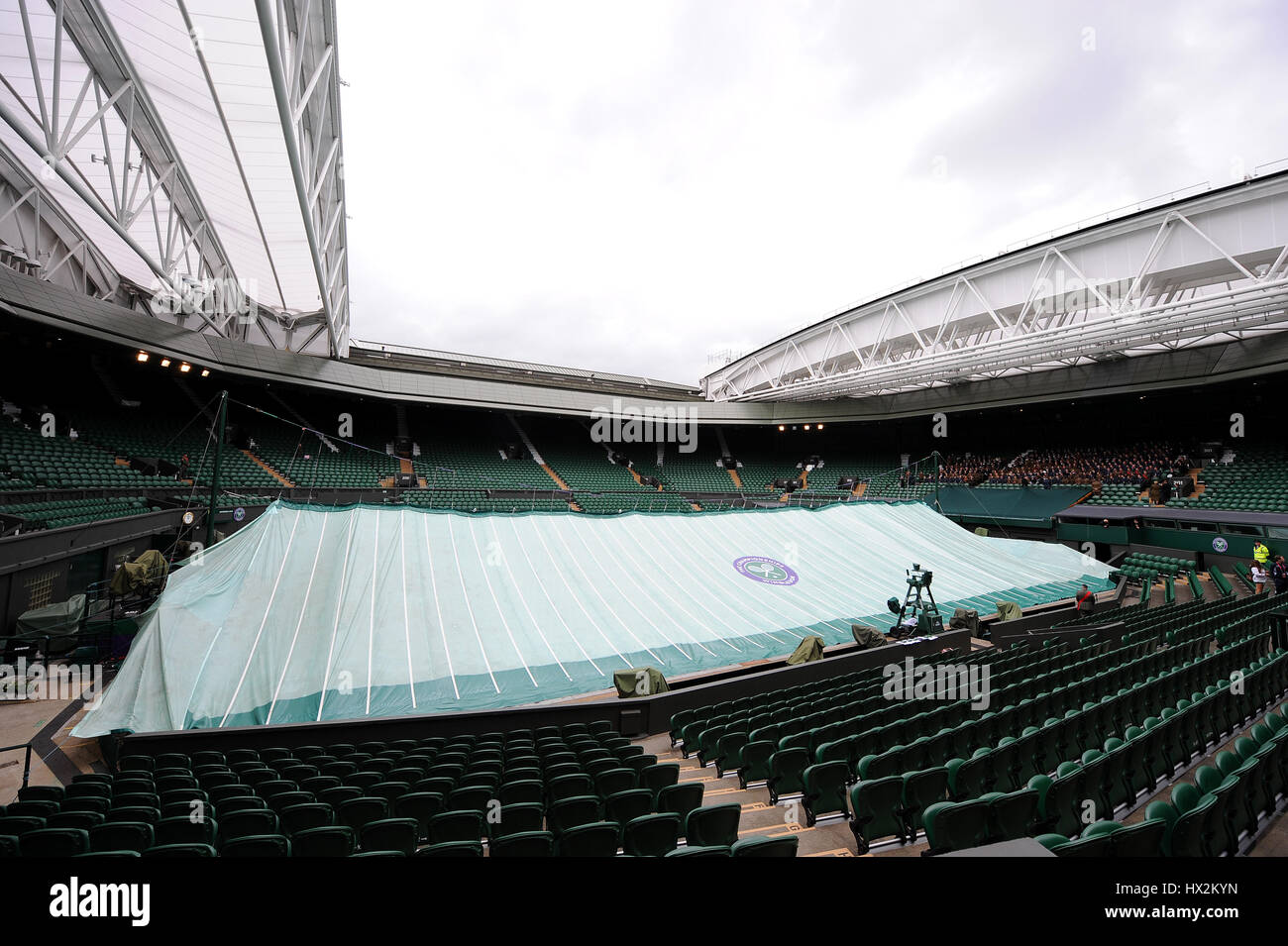 CENTRE COURT WITH COVERS ON THE WIMBLEDON THE WIMBLEDON CHAMPIONSHIPS ...