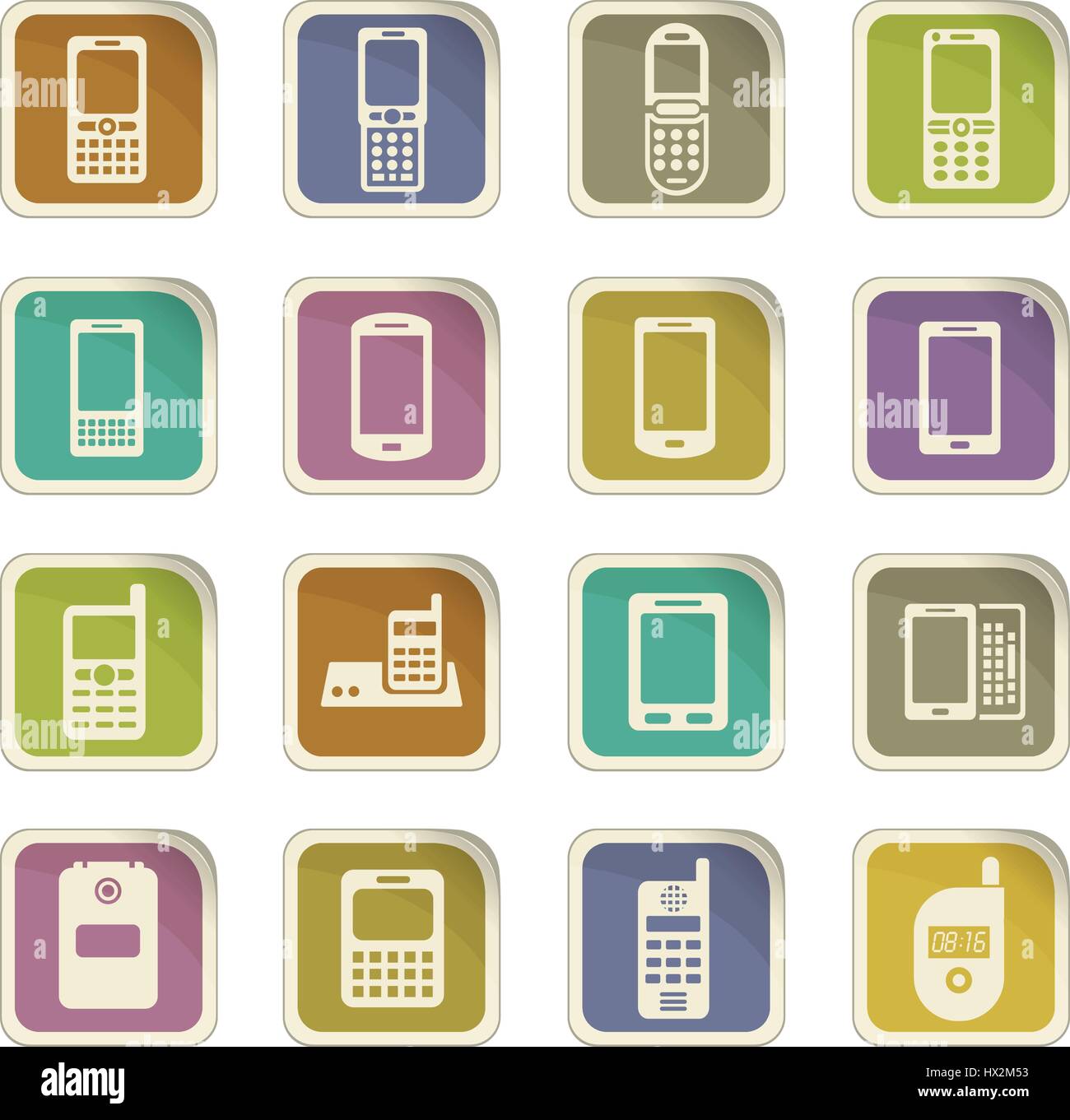 phone vector icons for user interface design Stock Vector Image & Art ...