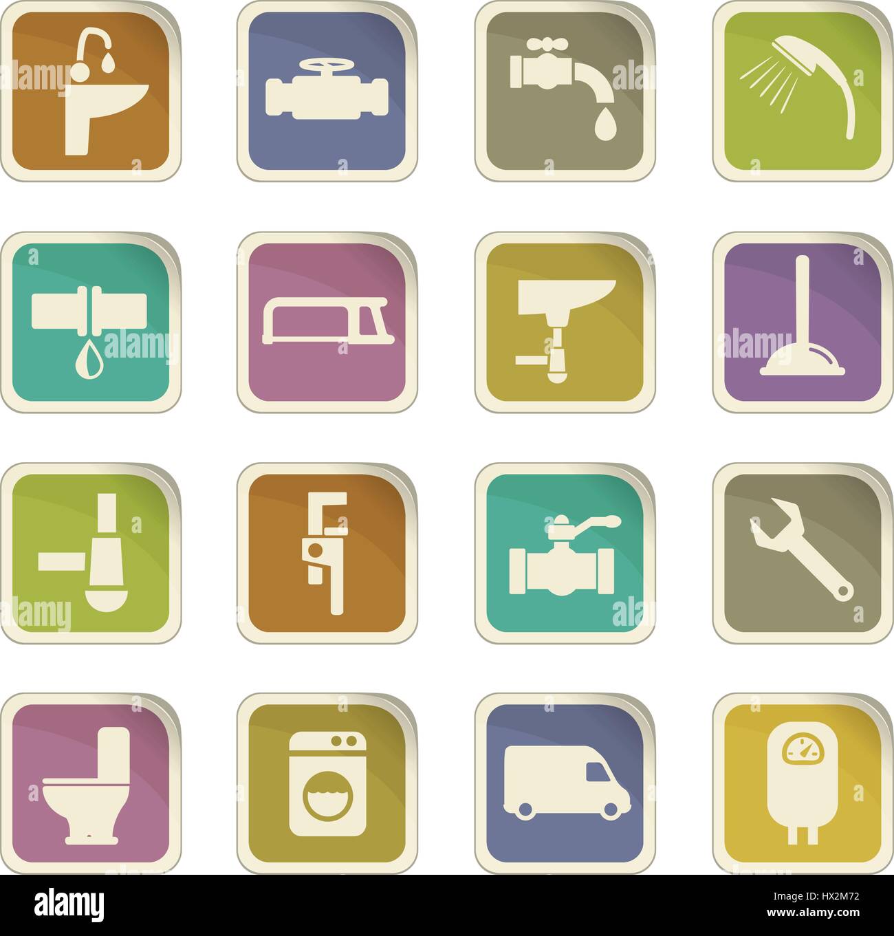 plumbing service vector icons for user interface design Stock Vector ...