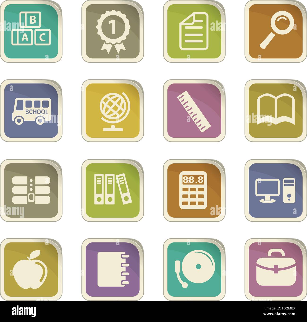 school vector icons for user interface design Stock Vector Image & Art ...