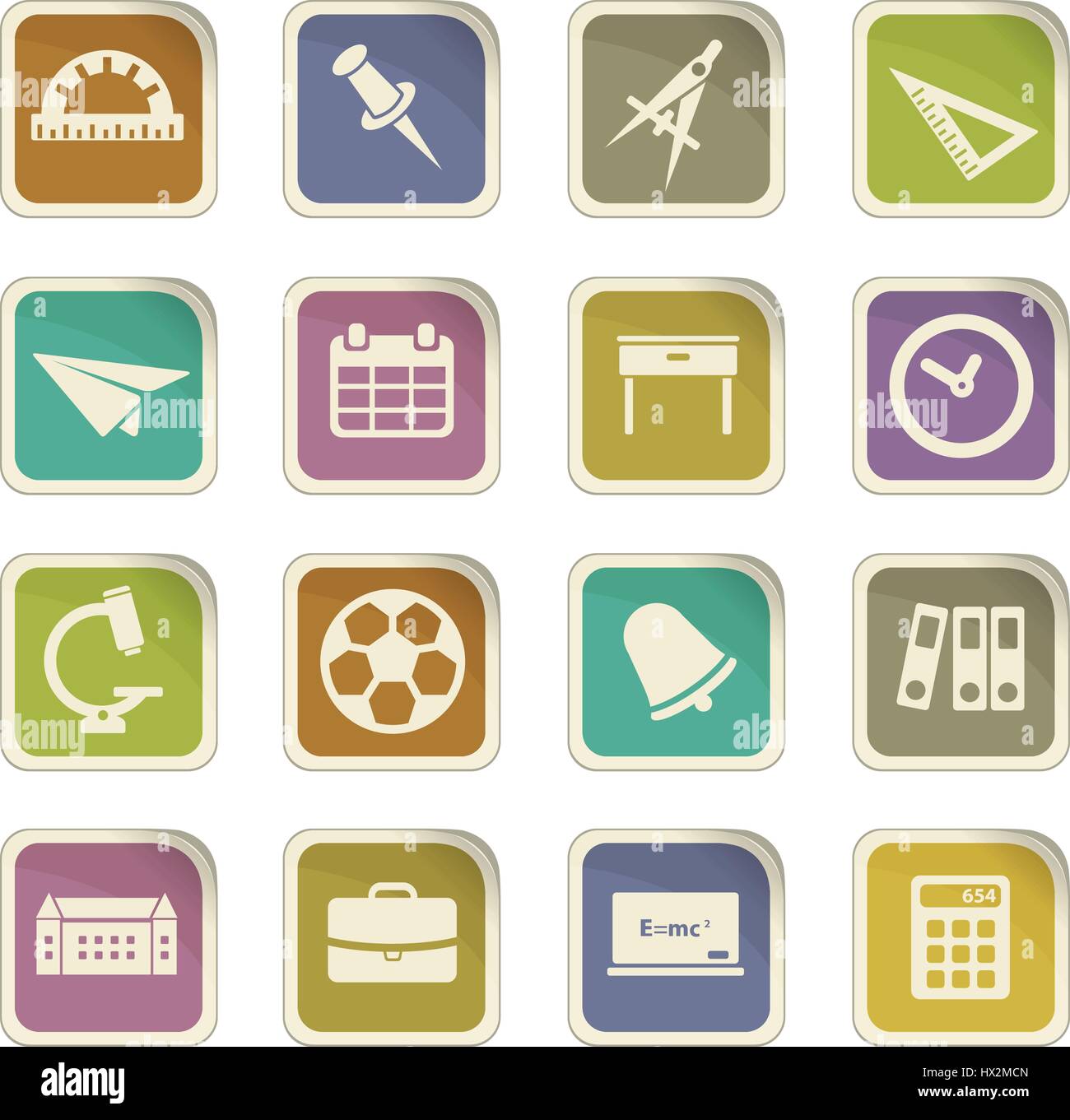 school vector icons for user interface design Stock Vector Image & Art ...