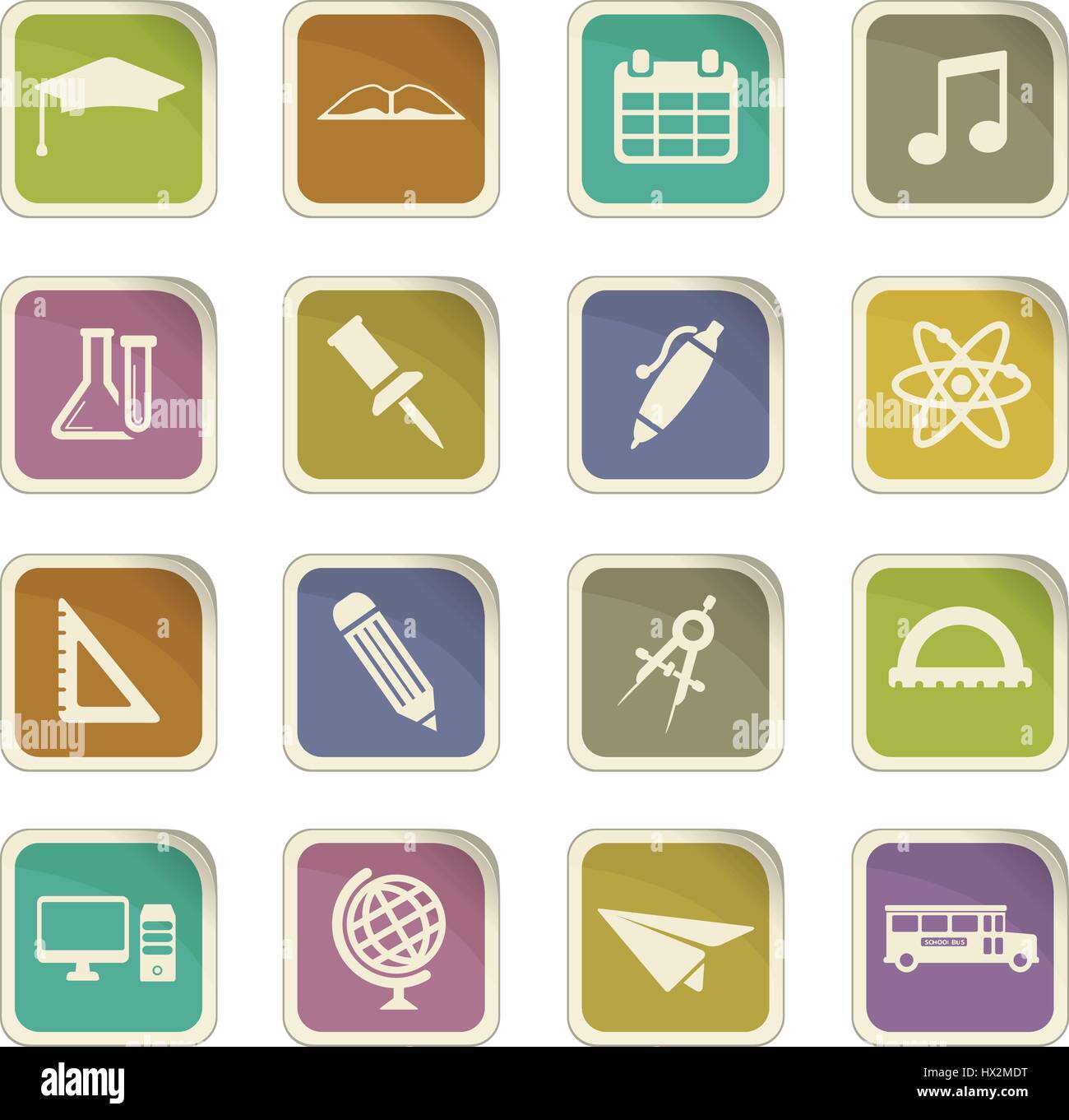 school vector icons for user interface design Stock Vector Image & Art ...