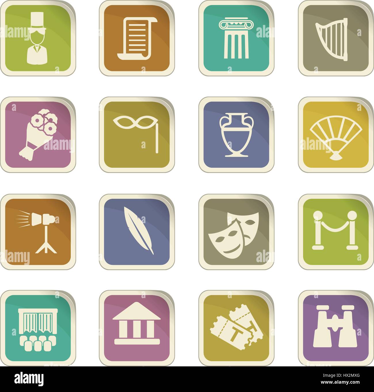 theater vector icons for user interface design Stock Vector Image & Art ...