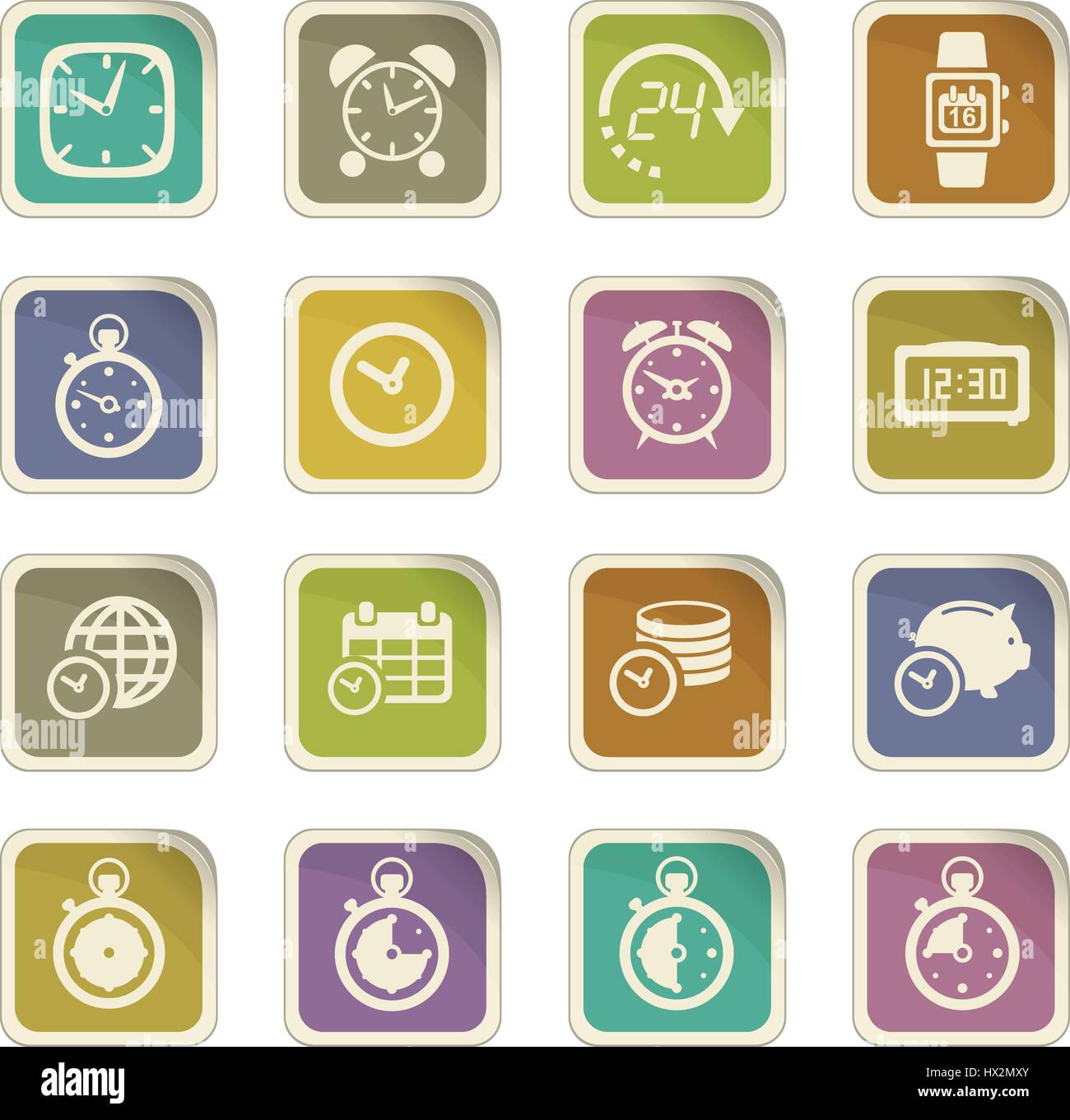 time vector icons for user interface design Stock Vector Image & Art ...