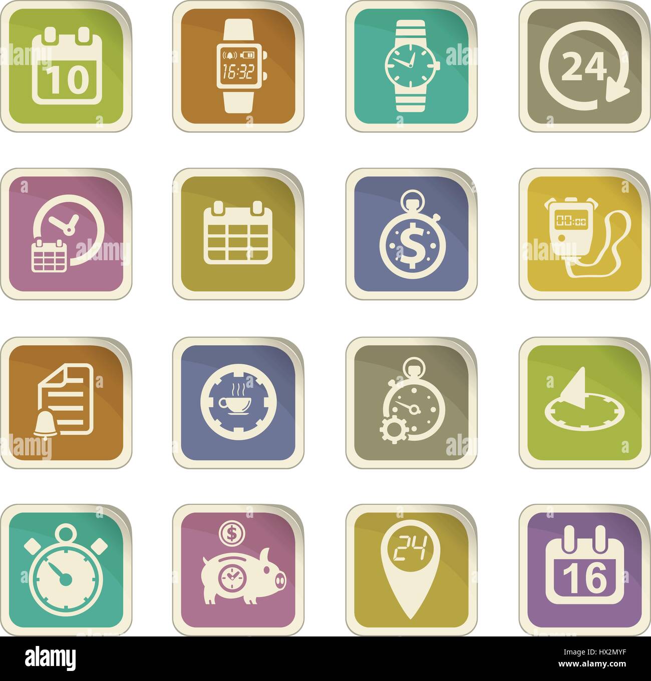 time vector icons for user interface design Stock Vector Image & Art ...