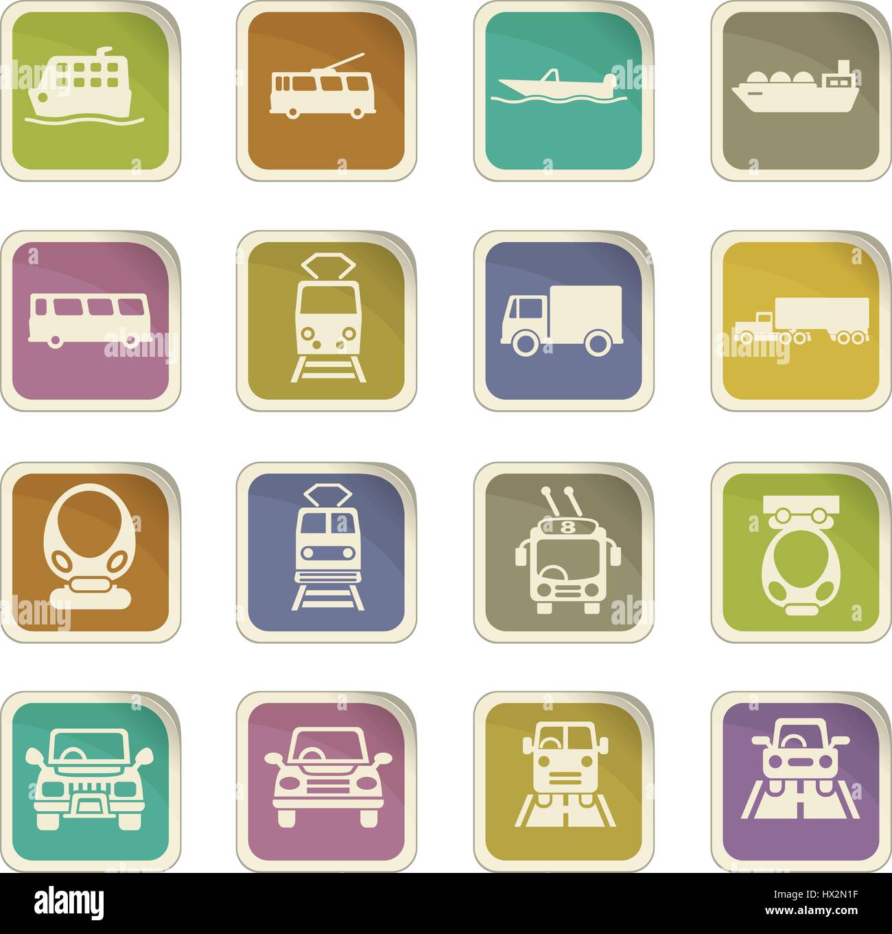 transport vector icons for user interface design Stock Vector Image ...
