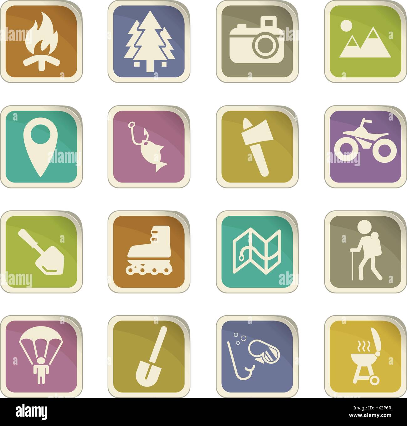active recreation vector icons for user interface design Stock Vector ...