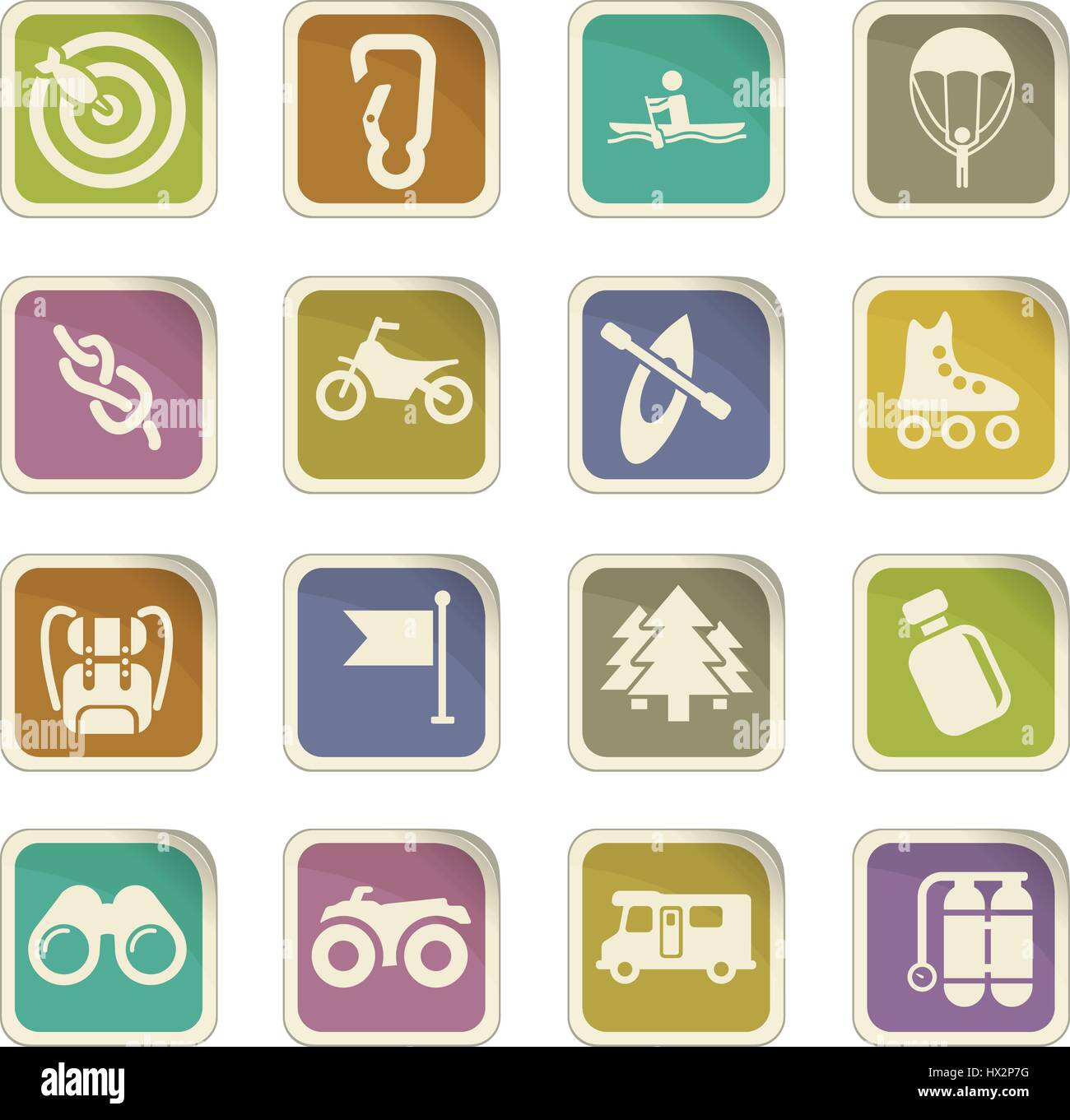 active recreation vector icons for user interface design Stock Vector ...