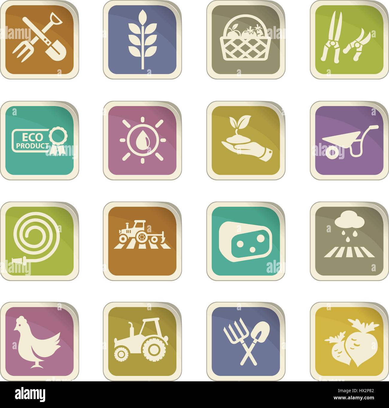 agriculture vector icons for user interface design Stock Vector Image ...