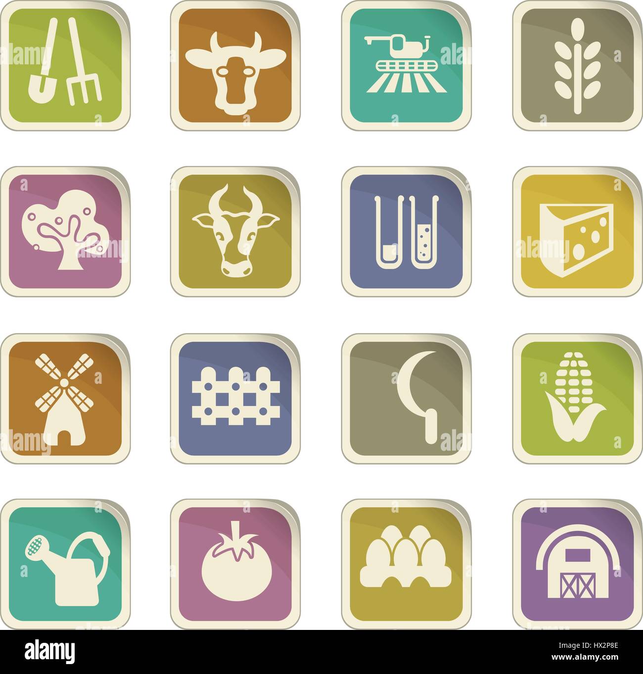 agriculture vector icons for user interface design Stock Vector Image ...
