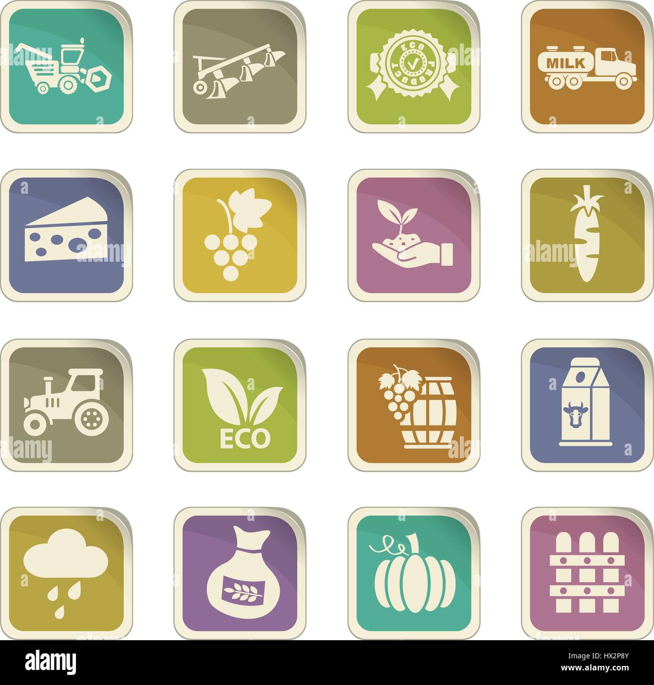 agriculture vector icons for user interface design Stock Vector Image ...