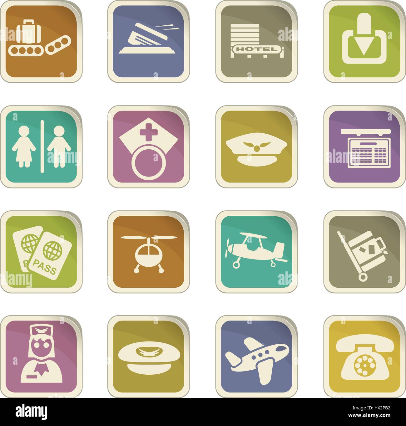airport vector icons for user interface design Stock Vector Image & Art ...