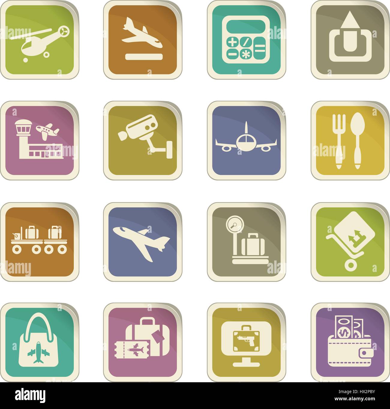 airport vector icons for user interface design Stock Vector Image & Art ...