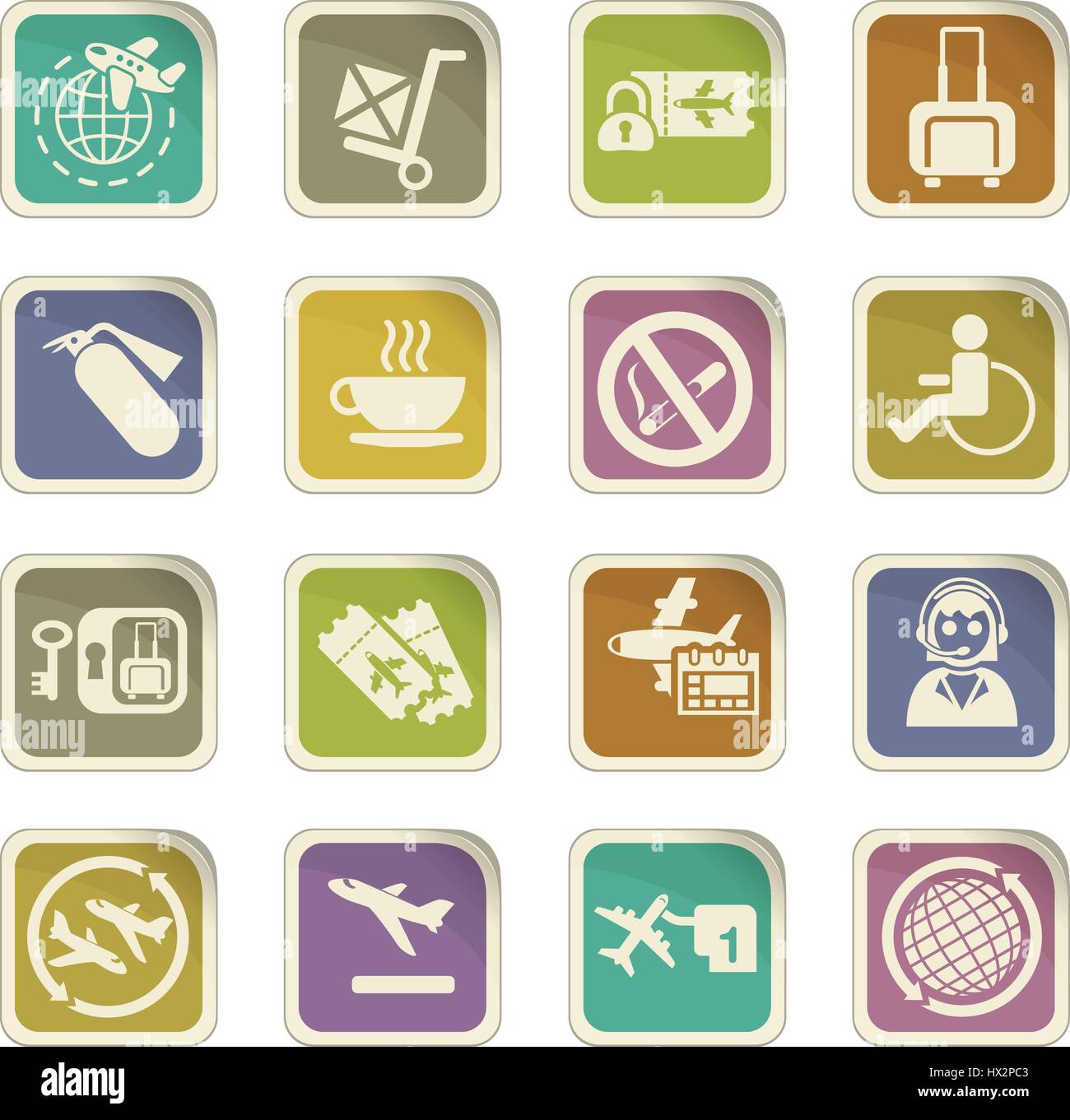 airport vector icons for user interface design Stock Vector Image & Art ...