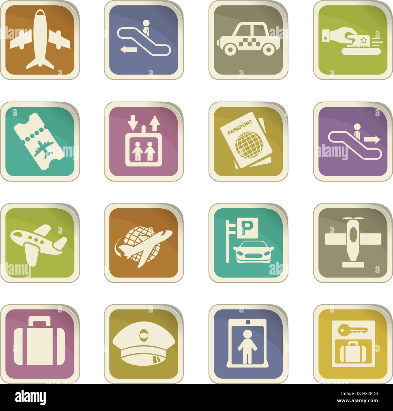 airport vector icons for user interface design Stock Vector Image & Art ...