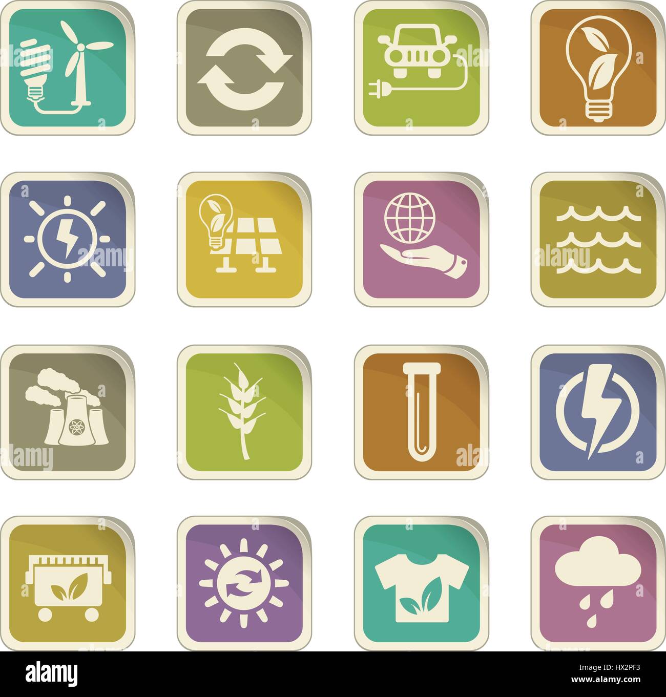 alternative energy vector icons for user interface design Stock Vector ...