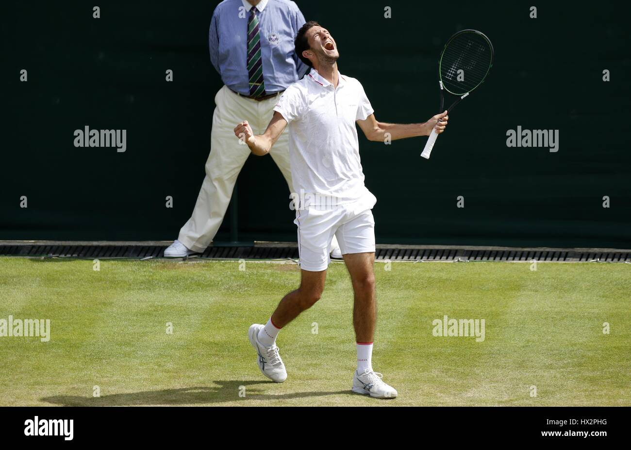 JAMES WARD CELEBRATES WIN IN M THE WIMBLEDON CHAMPIONSHIPS 20 THE ALL ...
