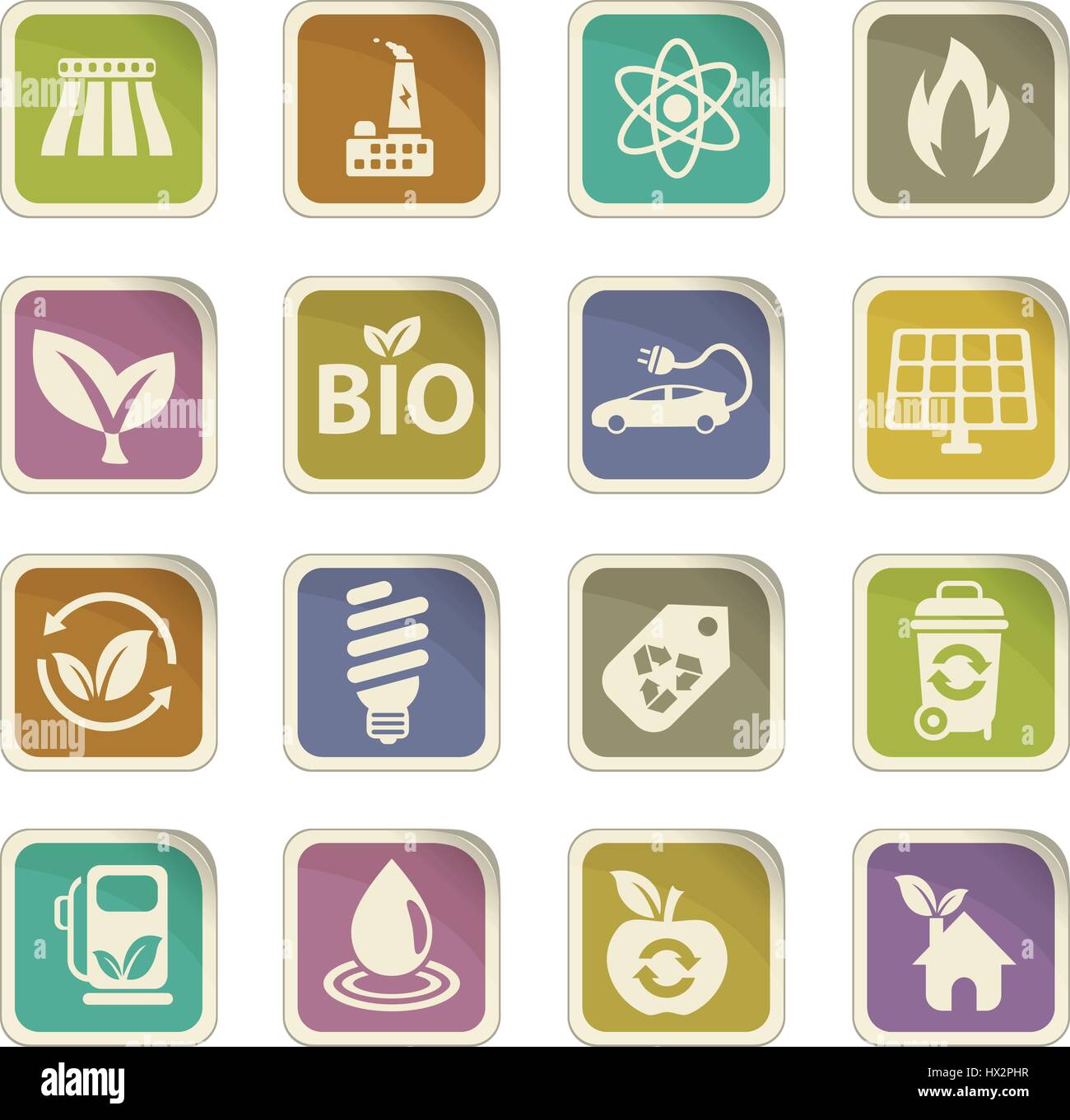 alternative energy vector icons for user interface design Stock Vector ...