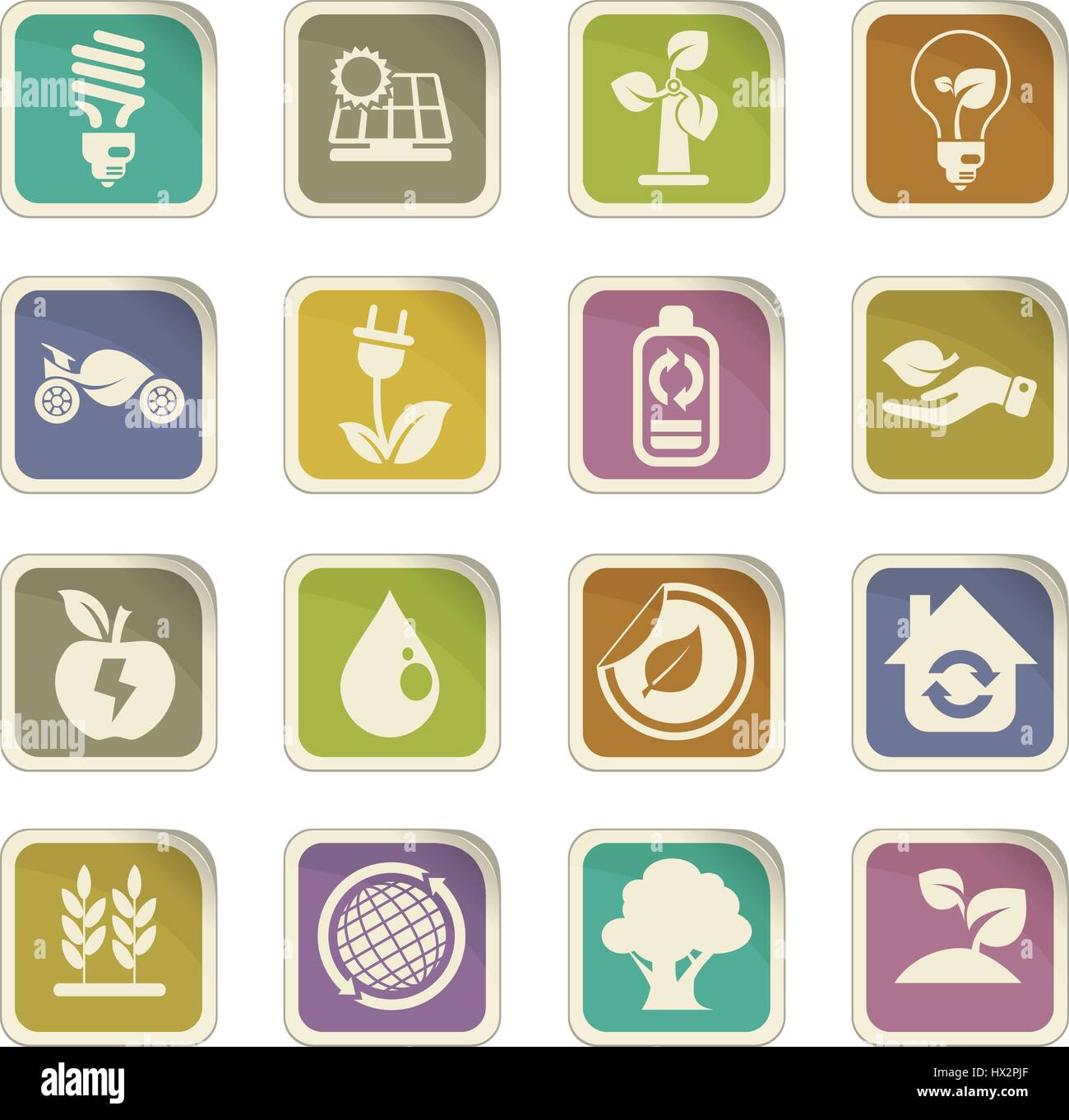 alternative energy vector icons for user interface design Stock Vector ...
