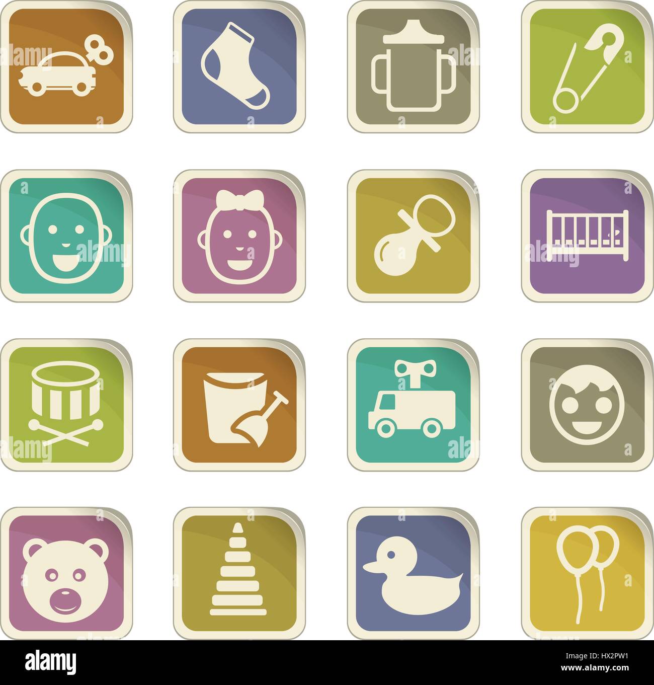 baby vector icons for user interface design Stock Vector Image & Art ...