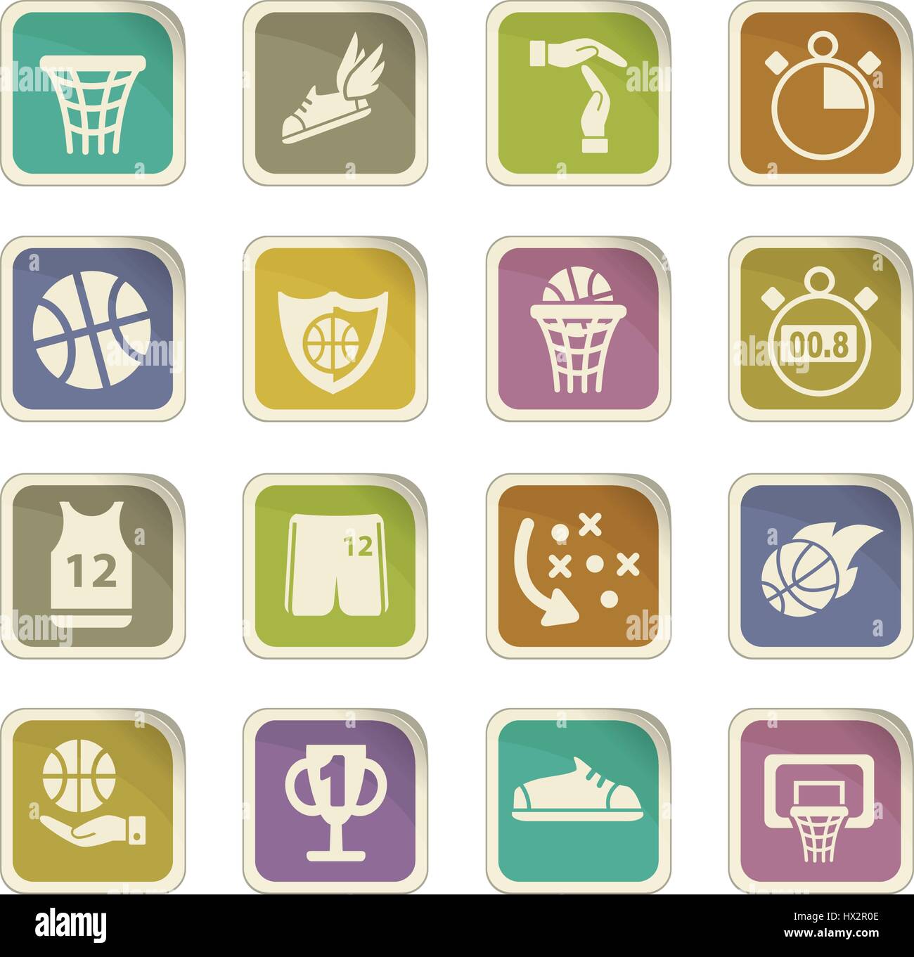 basketball vector icons for user interface design Stock Vector Image ...