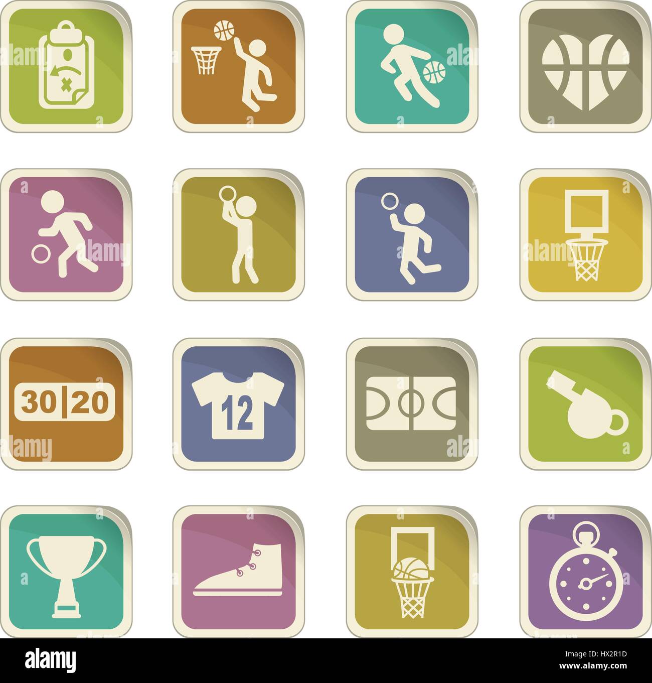 basketball vector icons for user interface design Stock Vector Image ...