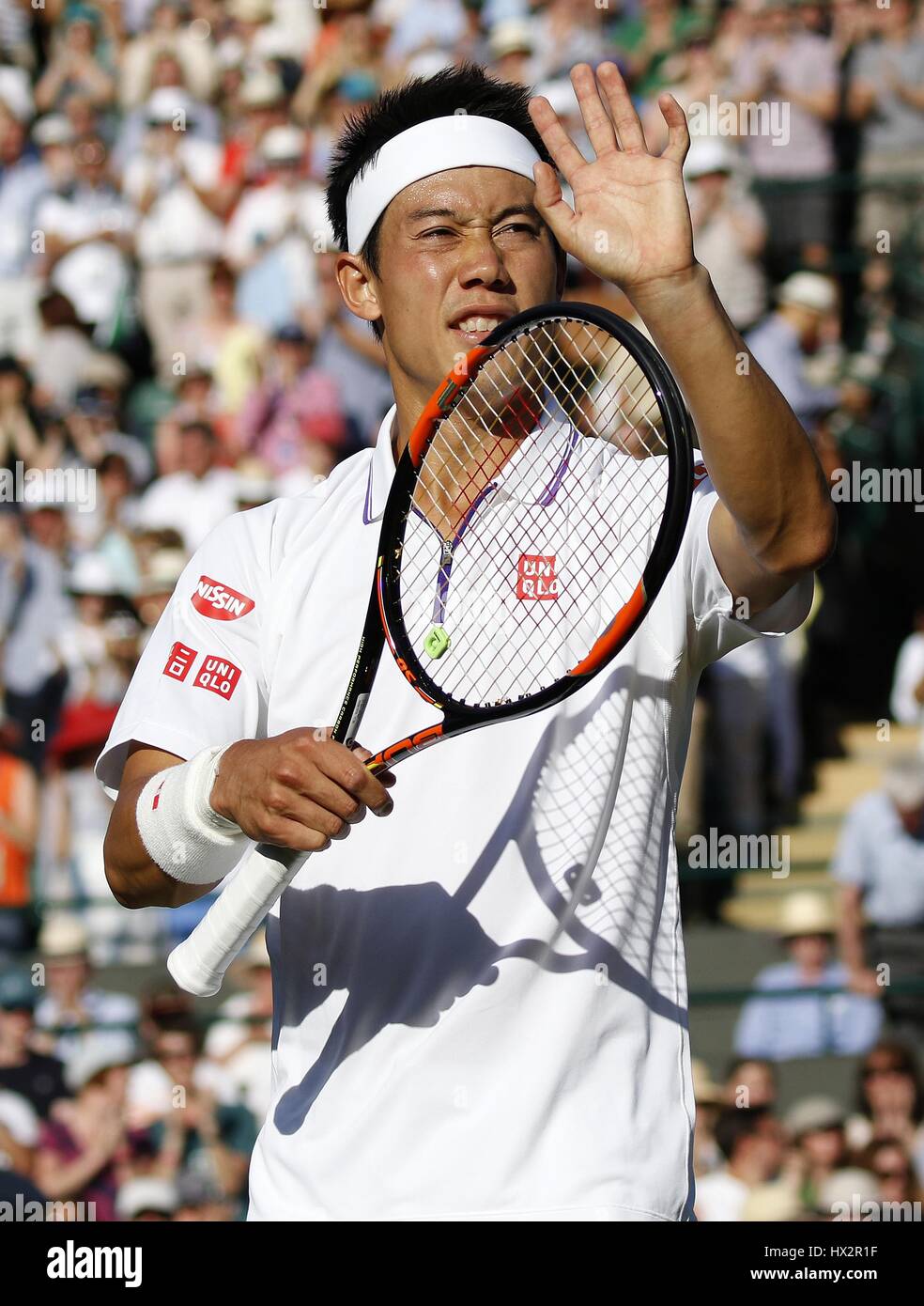 KEI NISHIKORI CELEBRATES WIN A JAPAN THE ALL ENGLAND TENNIS CLUB ...