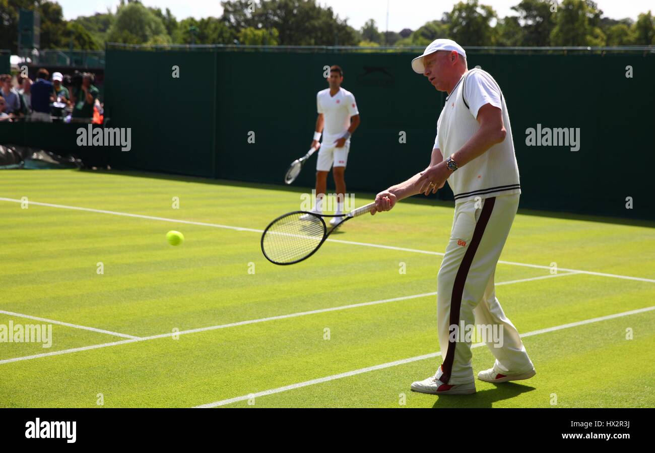 BORIS BECKER WATCHES NOVAK DJO THE WIMBLEDON CHAMPIONSHIPS 20 THE ALL ...