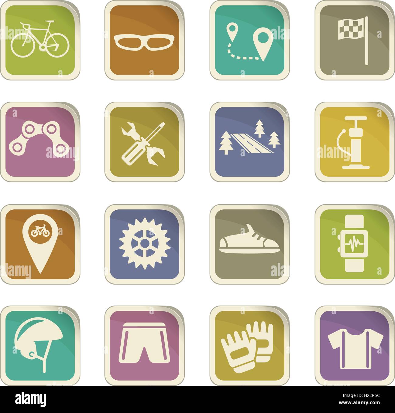 bicycle vector icons for user interface design Stock Vector Image & Art ...