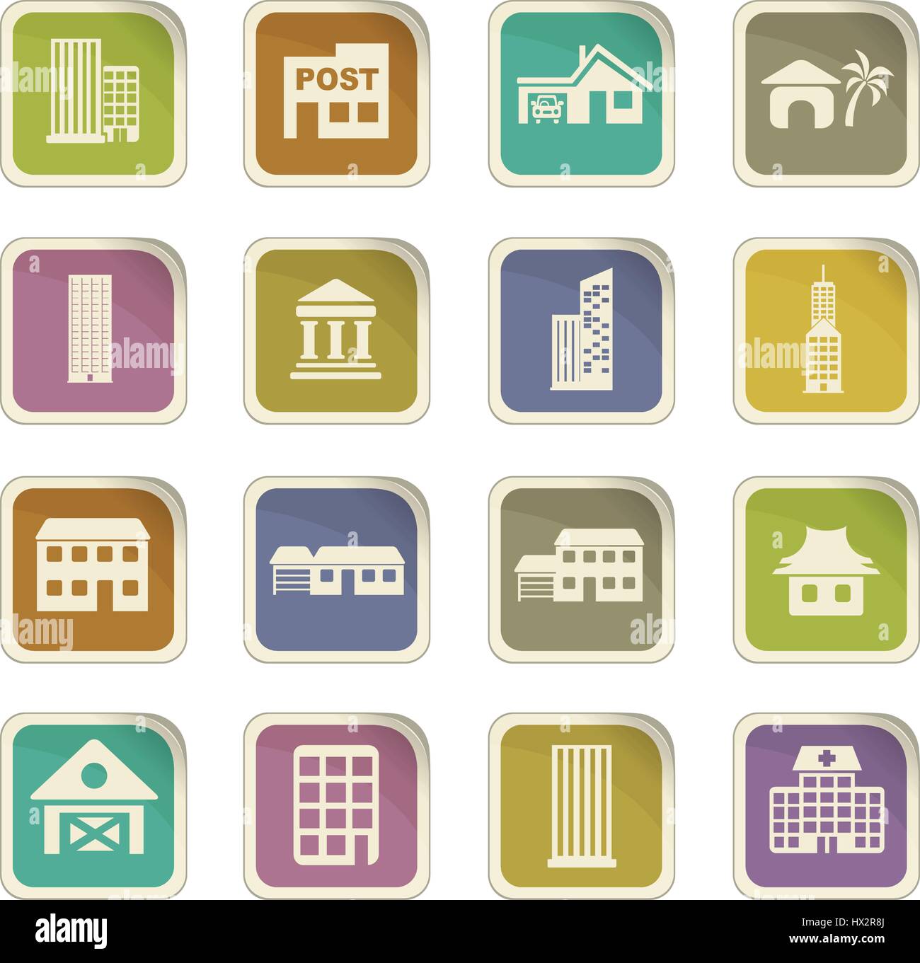 buildings vector icons for user interface design Stock Vector Image ...