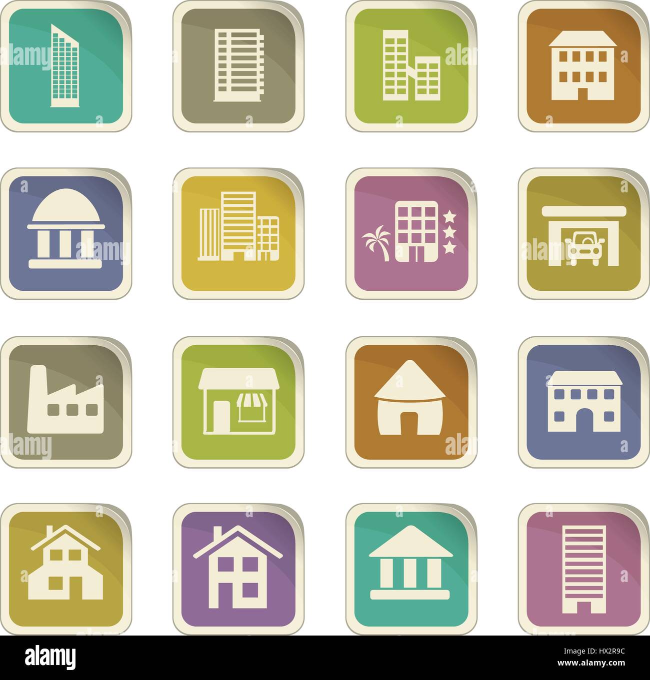buildings vector icons for user interface design Stock Vector Image ...