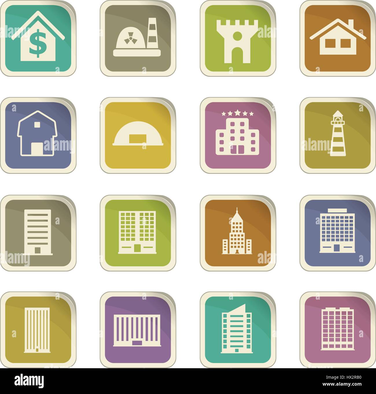 buildings vector icons for user interface design Stock Vector Image ...