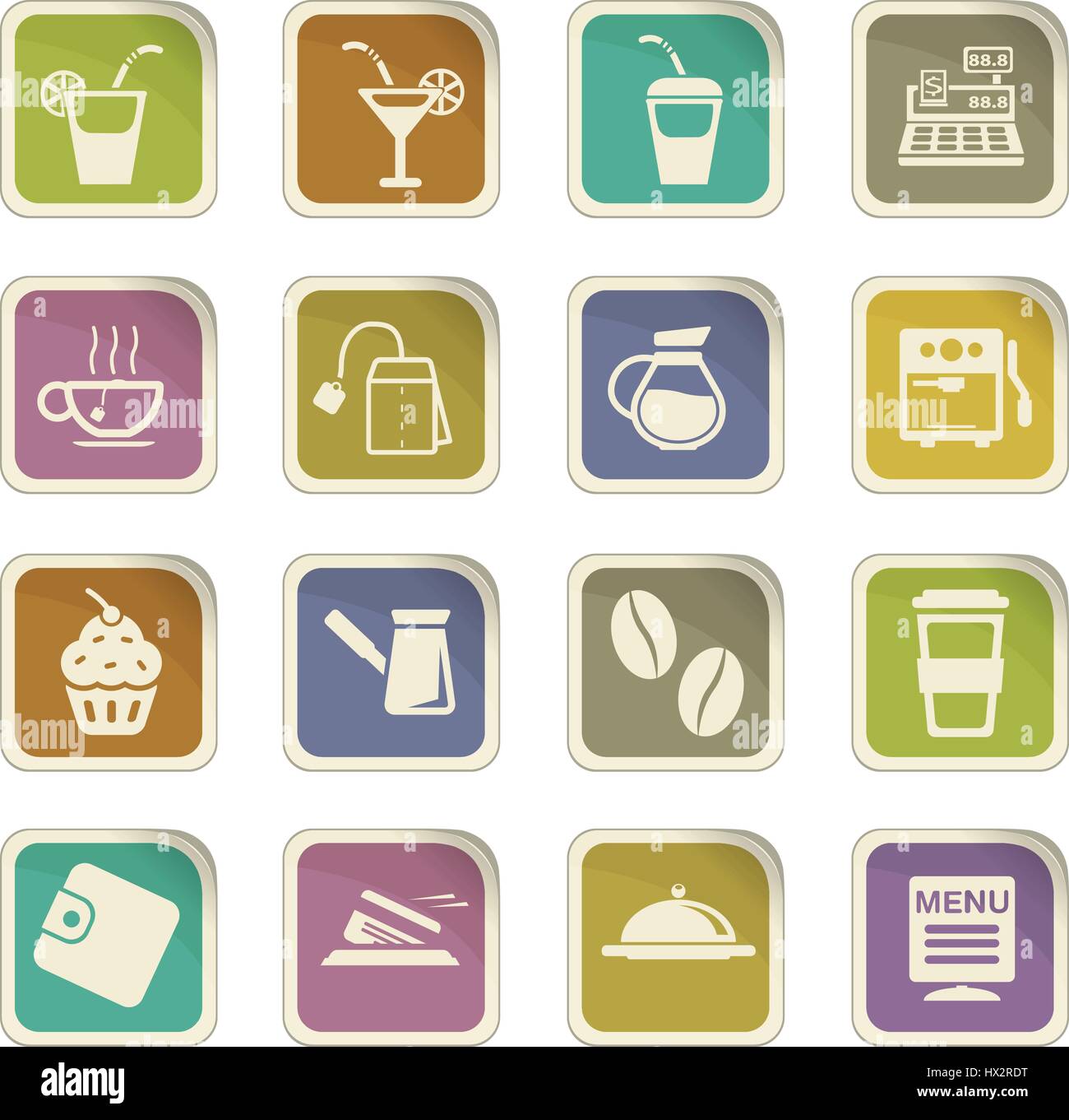 cafe vector icons for user interface design Stock Vector Image & Art ...