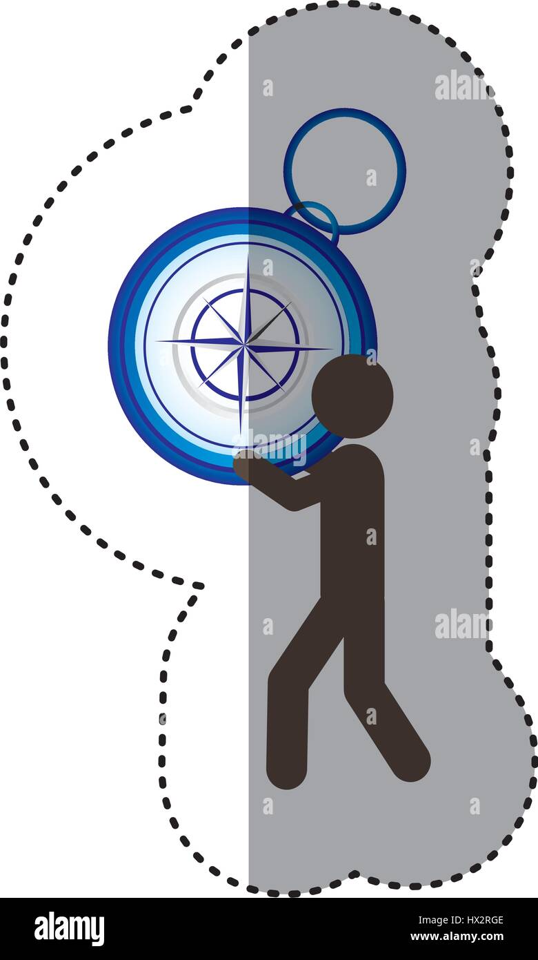 Holding compass illustration Stock Vector Images - Alamy
