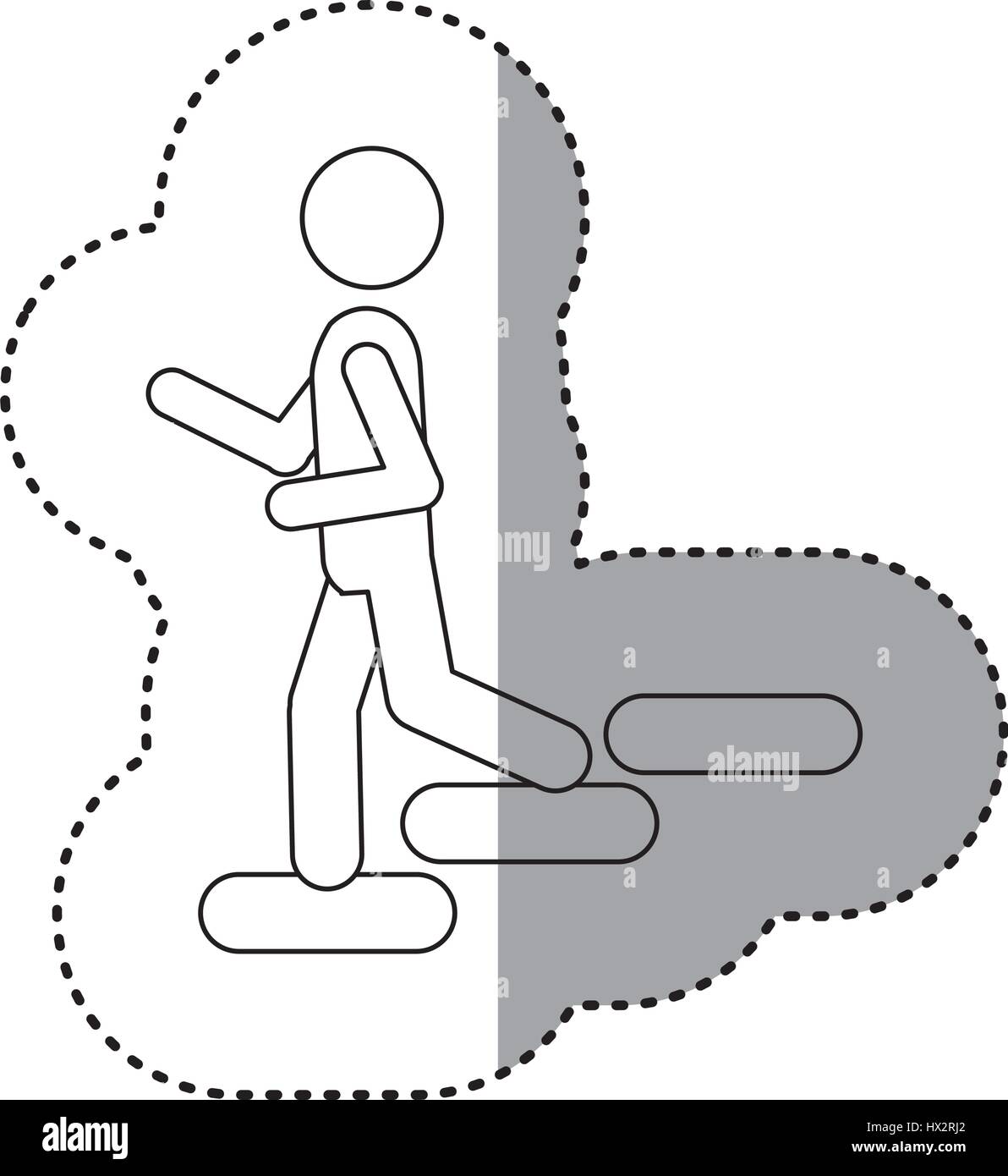 Silhouette pictogram climbing stairs icon hi-res stock photography and ...