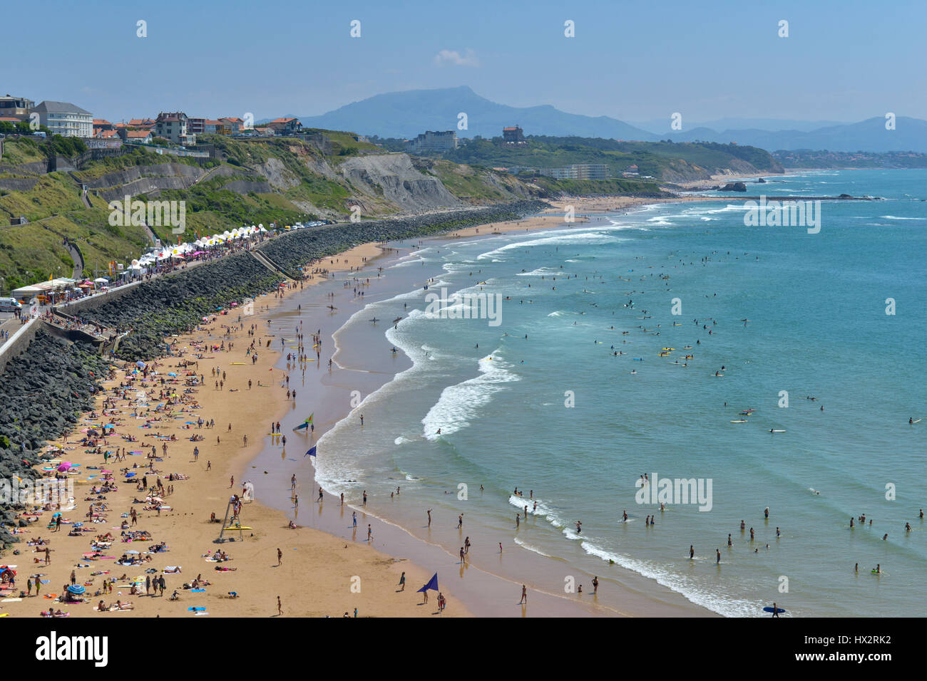 Biarritz (south-western France): beach "côte des Basques Stock Photo ...
