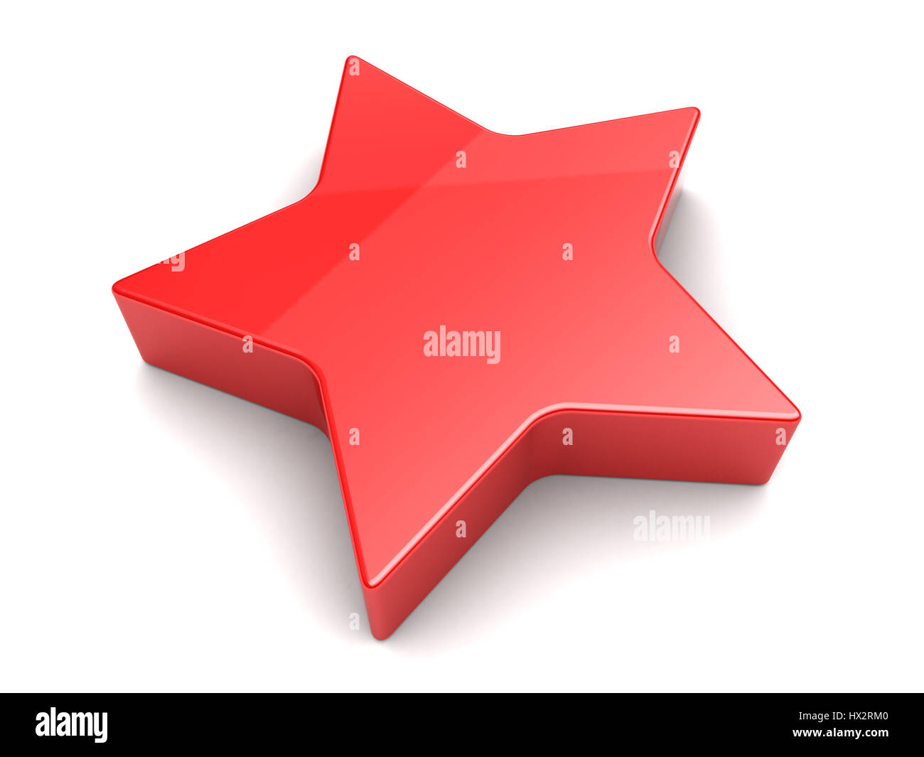 3d illustration of red star over white background Stock Photo - Alamy