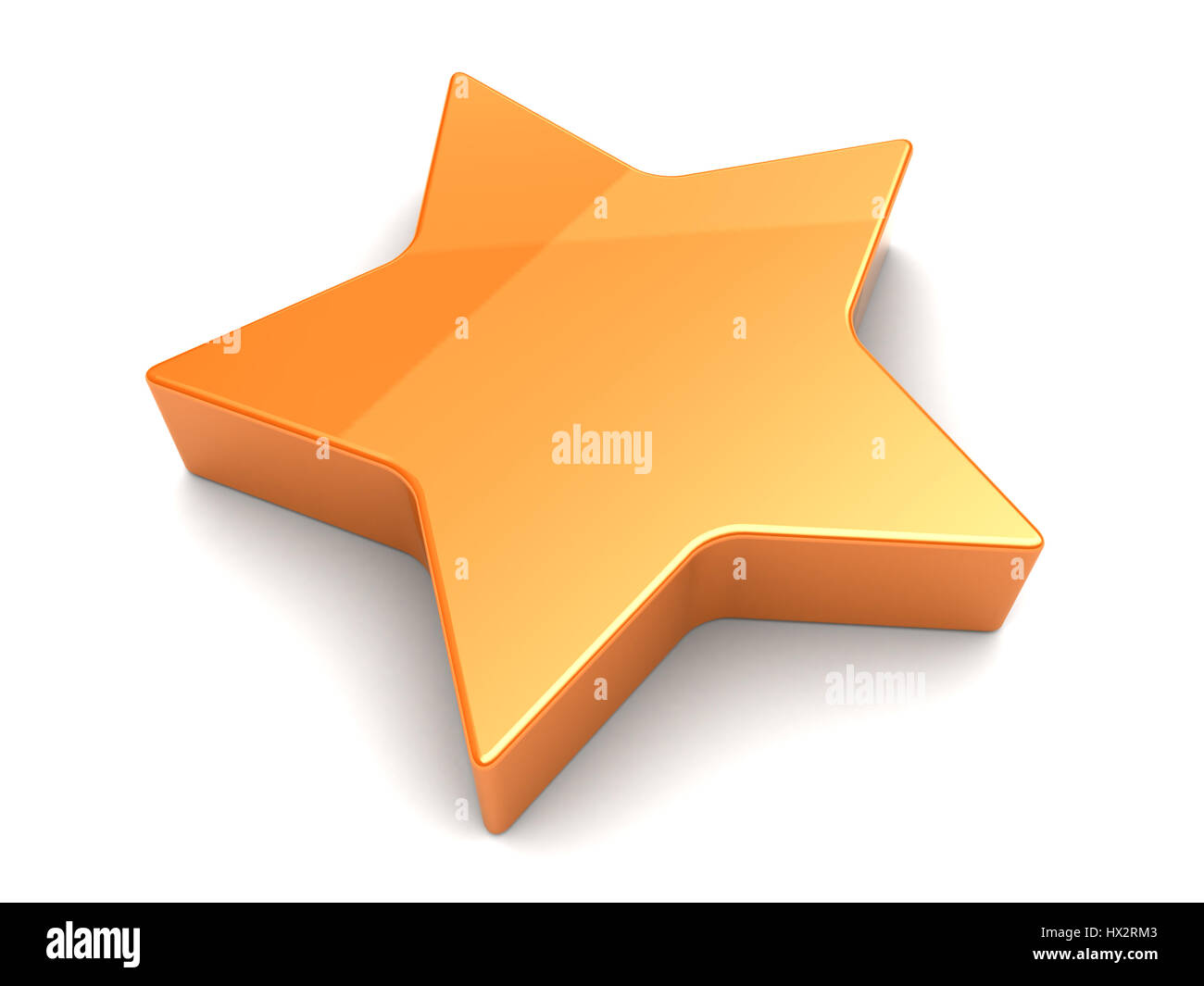 3d illustration of orange star over white background Stock Photo - Alamy